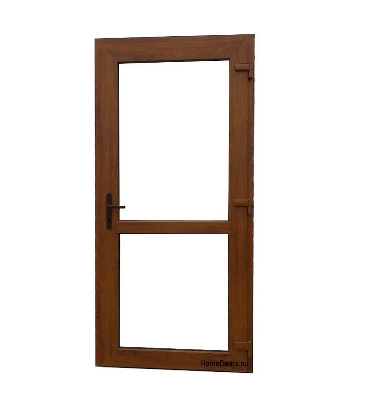 Portes de magasin extérieures en PVC 90/200 chêne doré Droite | Leroy ...