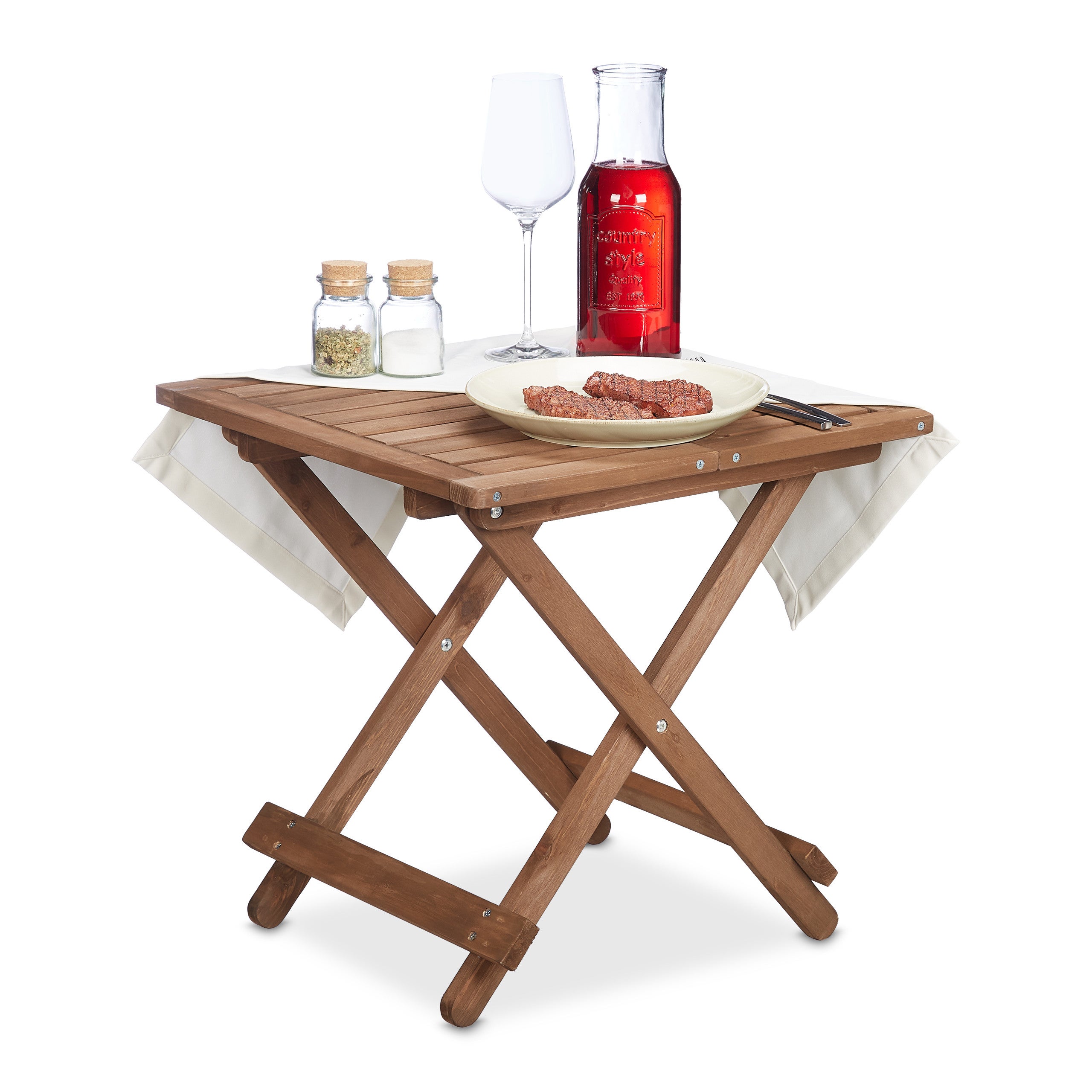 Relaxdays Table pliante en bois, pour salon, balcon et terrasse ...