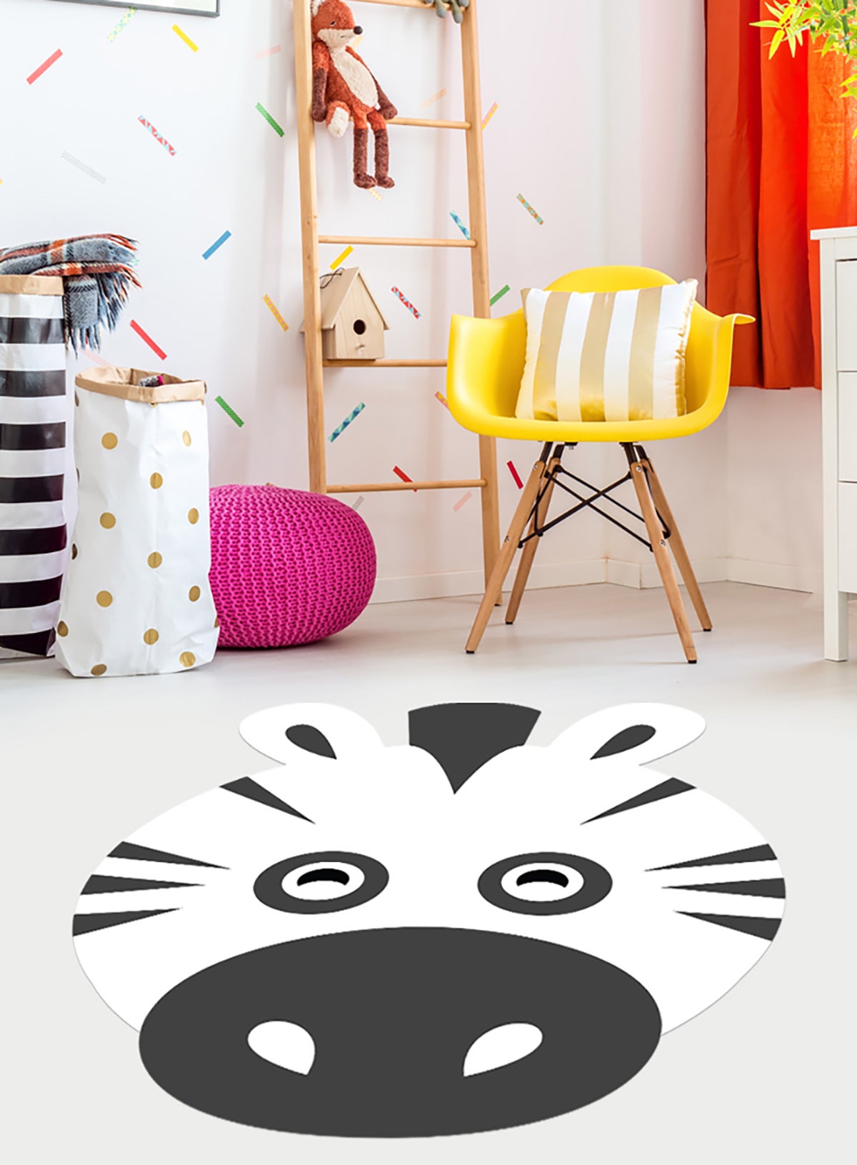 Tapis antidérapant en vinyle pour enfants Zebra 55x60 cm - PVC imprimé ...