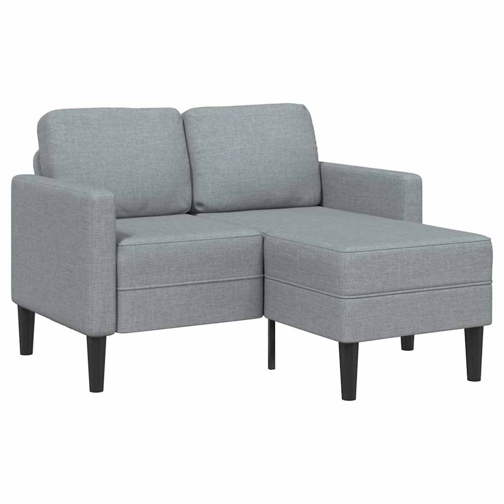 Canapé 2 places avec méridienne en L gris clair 125 cm tissu vidaXL ...