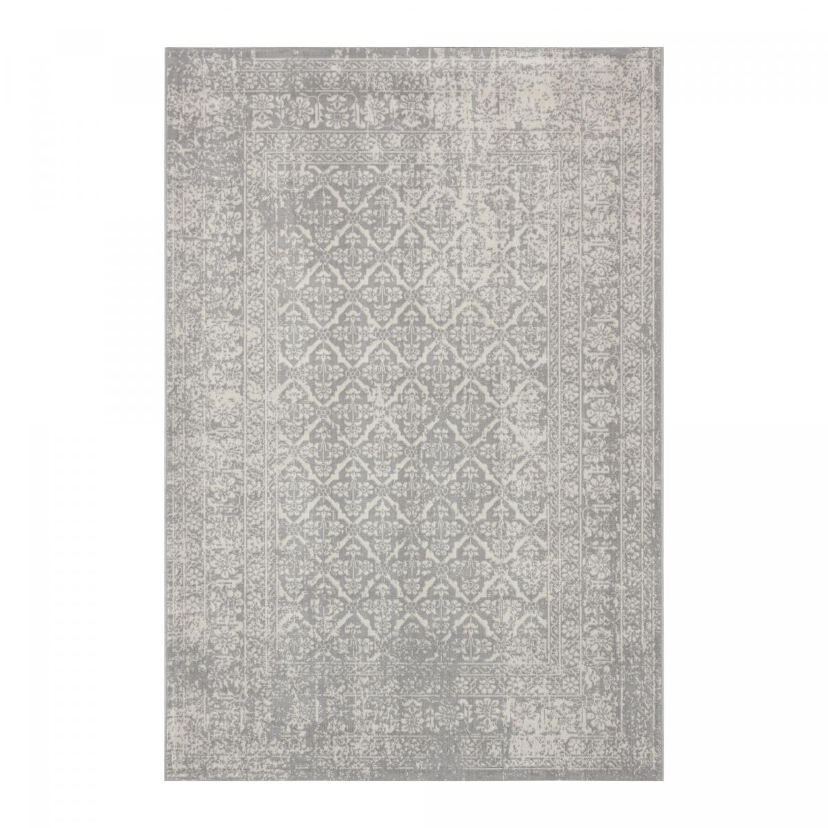 Tapis couloir 80x200 tissé gris rectangle motif ethnique LUMIN 4 ...