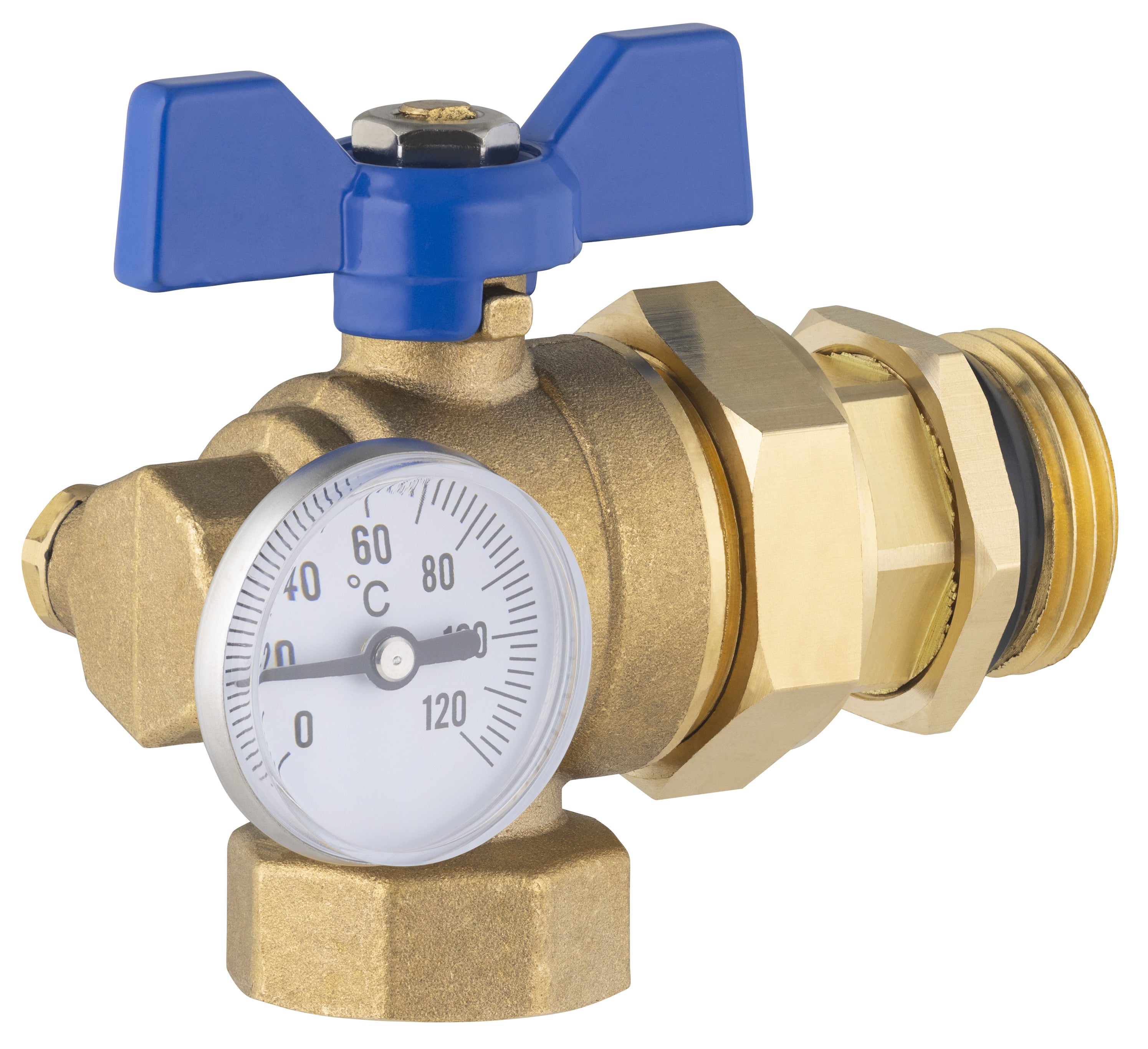 Válvula de esquina (1 ') con mango azul para colector de suelo radiante ...