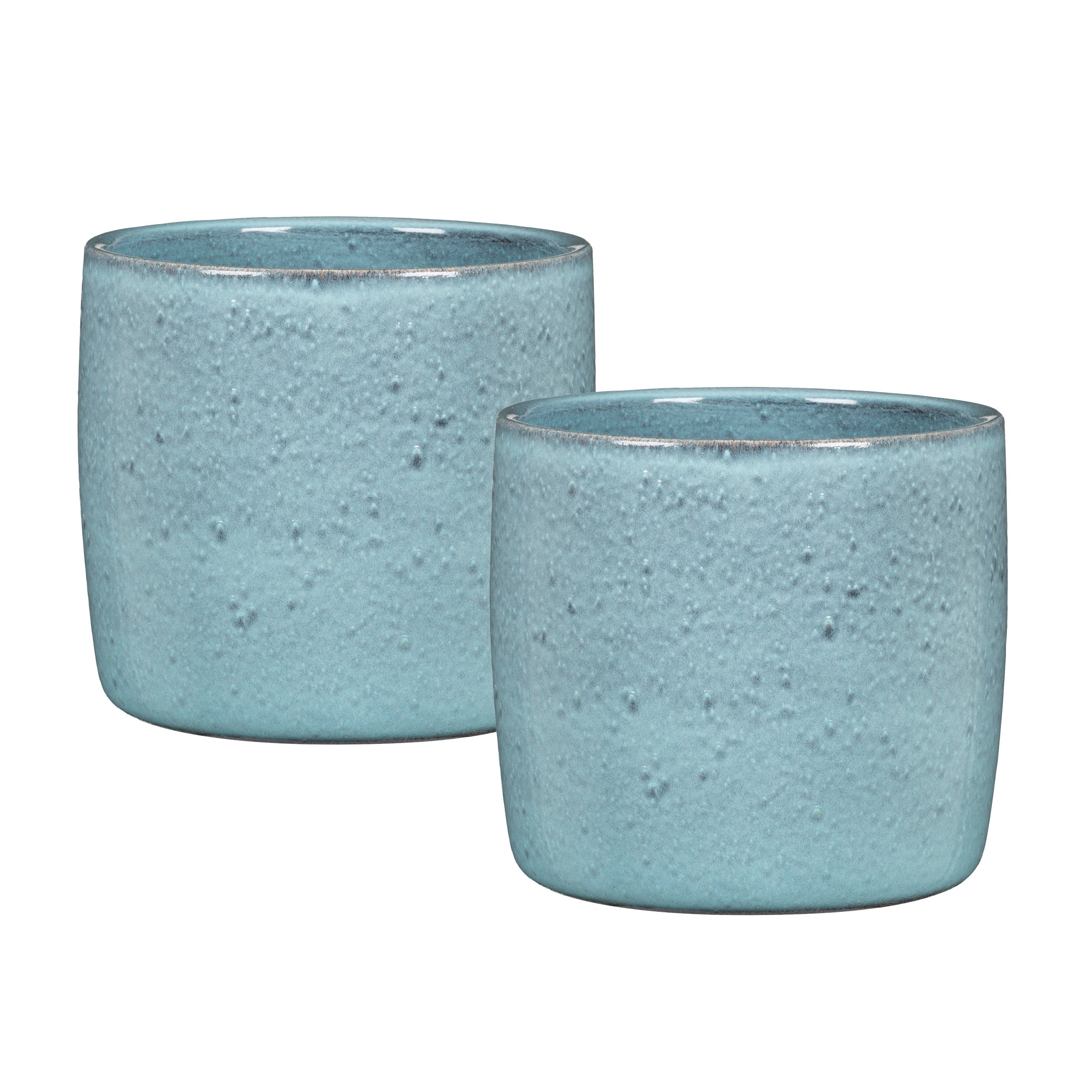 Scheurich Solido, set de 2 pots à fleurs en céramique, coloris: Lagoon, diamètre 15 cm, hauteur ...