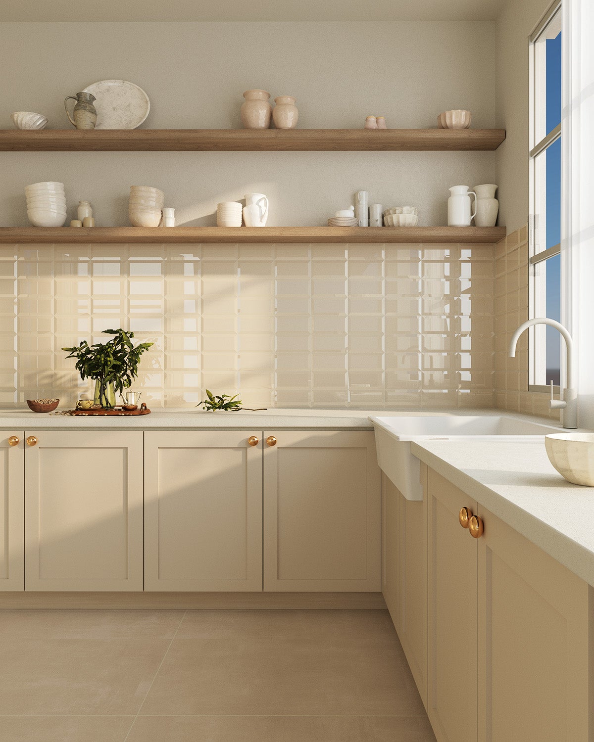 CUBIC BEIGE BRILLO (PR) 10X20 Pasta Roja. Revestimiento para pared ...