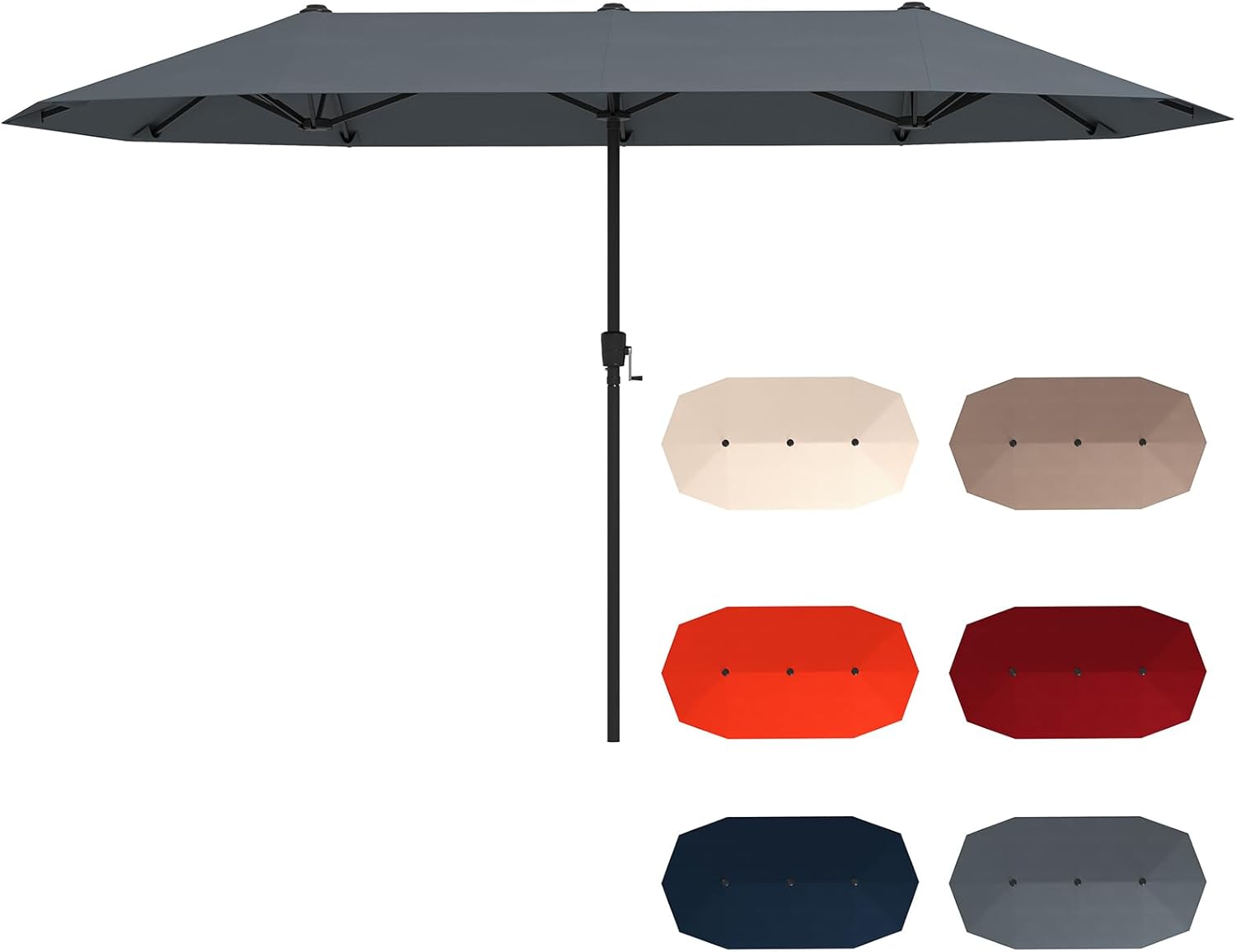 4M Parasol de Jardin Extérieur Double Face, Grand Parasol Rectangulaire ...