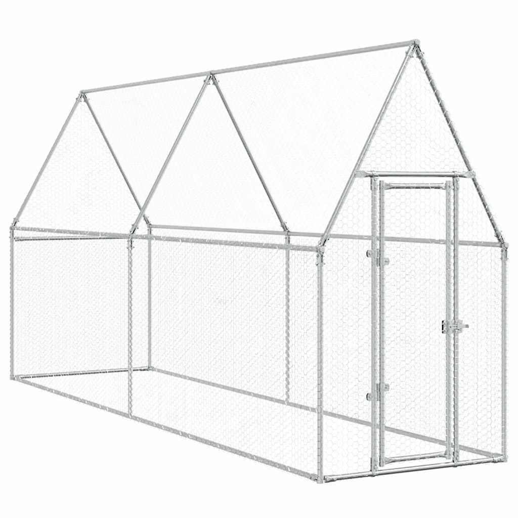 Gallinero plateado 400 x 100 x 190 cm acero galvanizado Plata 02 ...