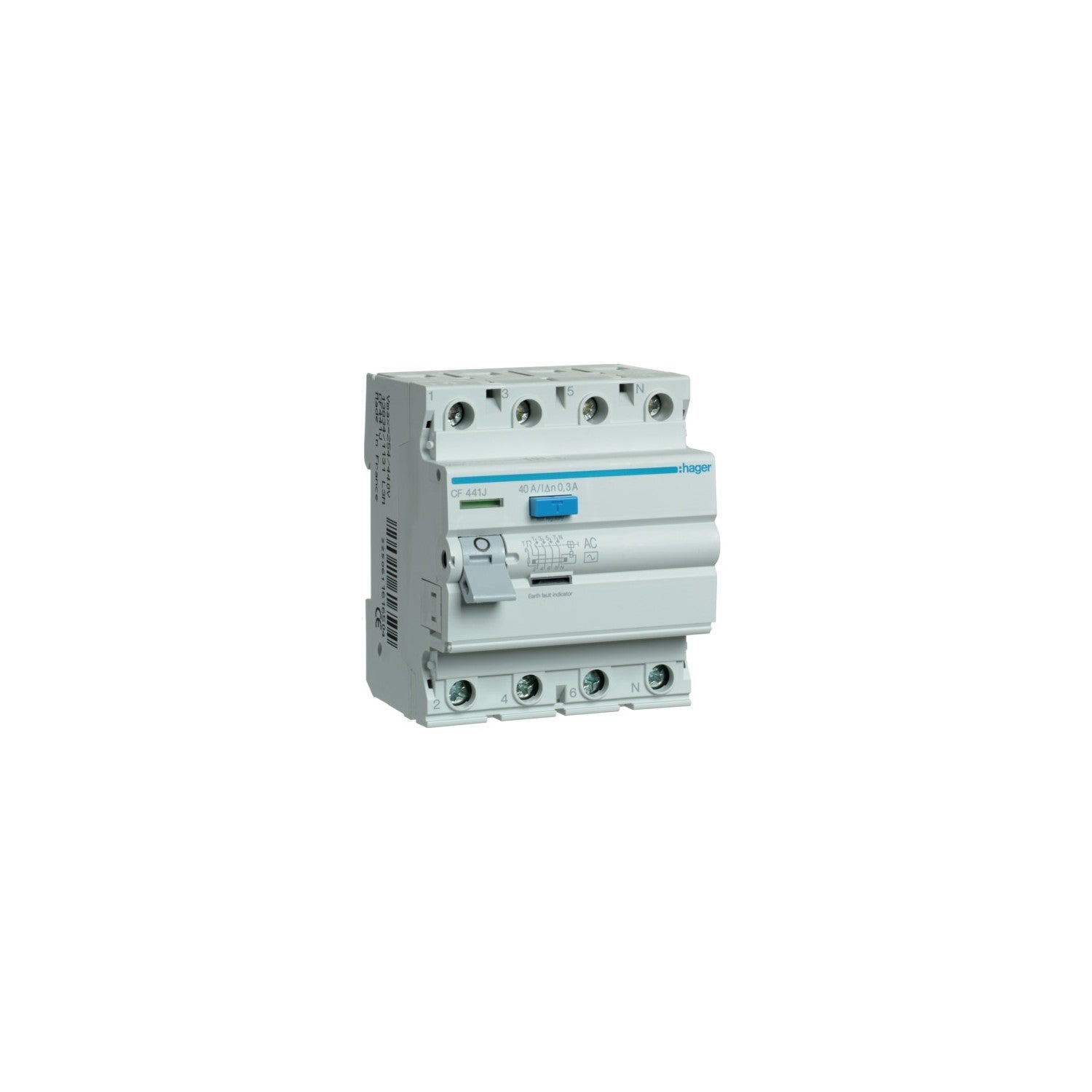 Cf441j Hager - Interrupteur Différentiel 4p 40a 300ma - Type Ac ...