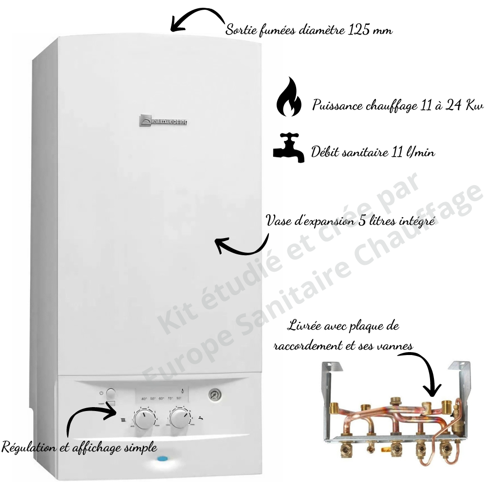 Chaudière Elm Leblanc Acléis NGLM 24-7XN BAS Nox Cheminée Type de gaz ...