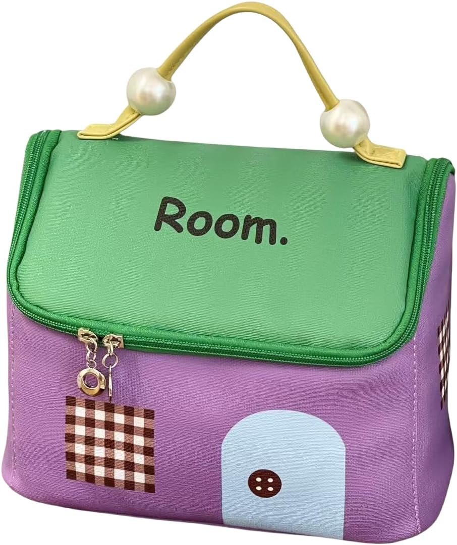 (1 pièce, 1) Dopamine petite maison trousse de toilette femme portable ...