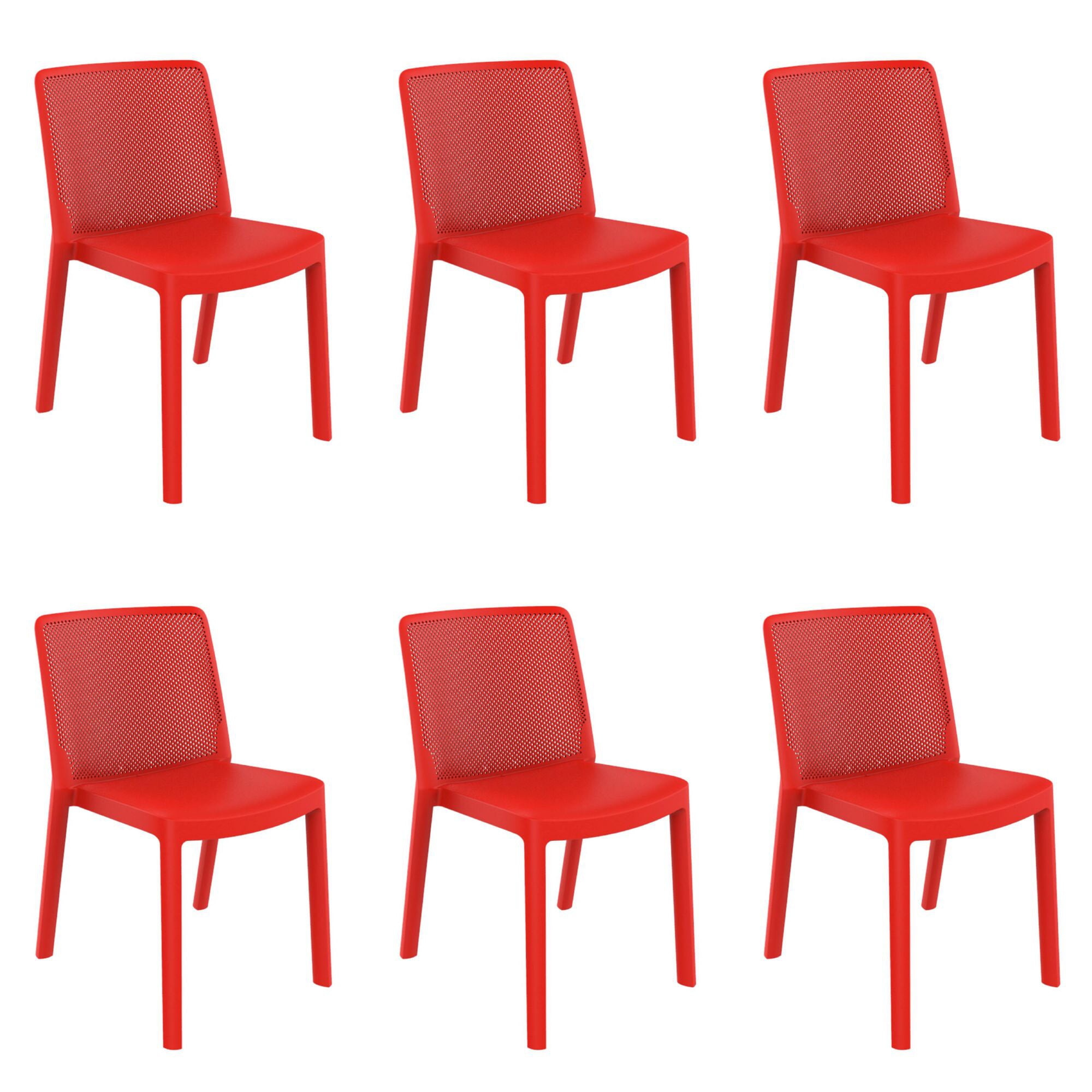 Garbar FRESH Set 6 Silla Interior, Exterior Rojo | Leroy Merlin