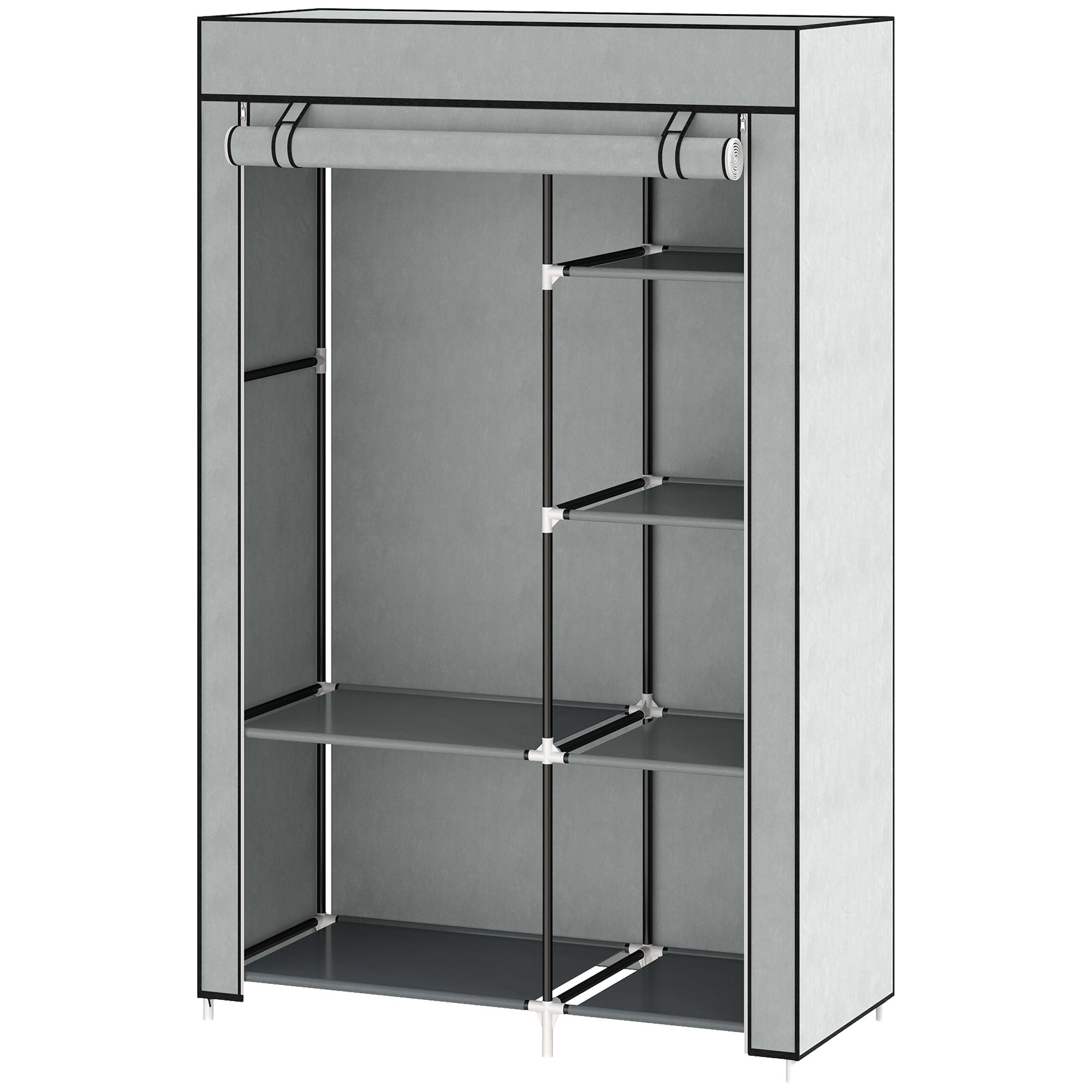 Garde-robe – Tissu portable, 6 étagères + 1 tringle + porte cerniera ...