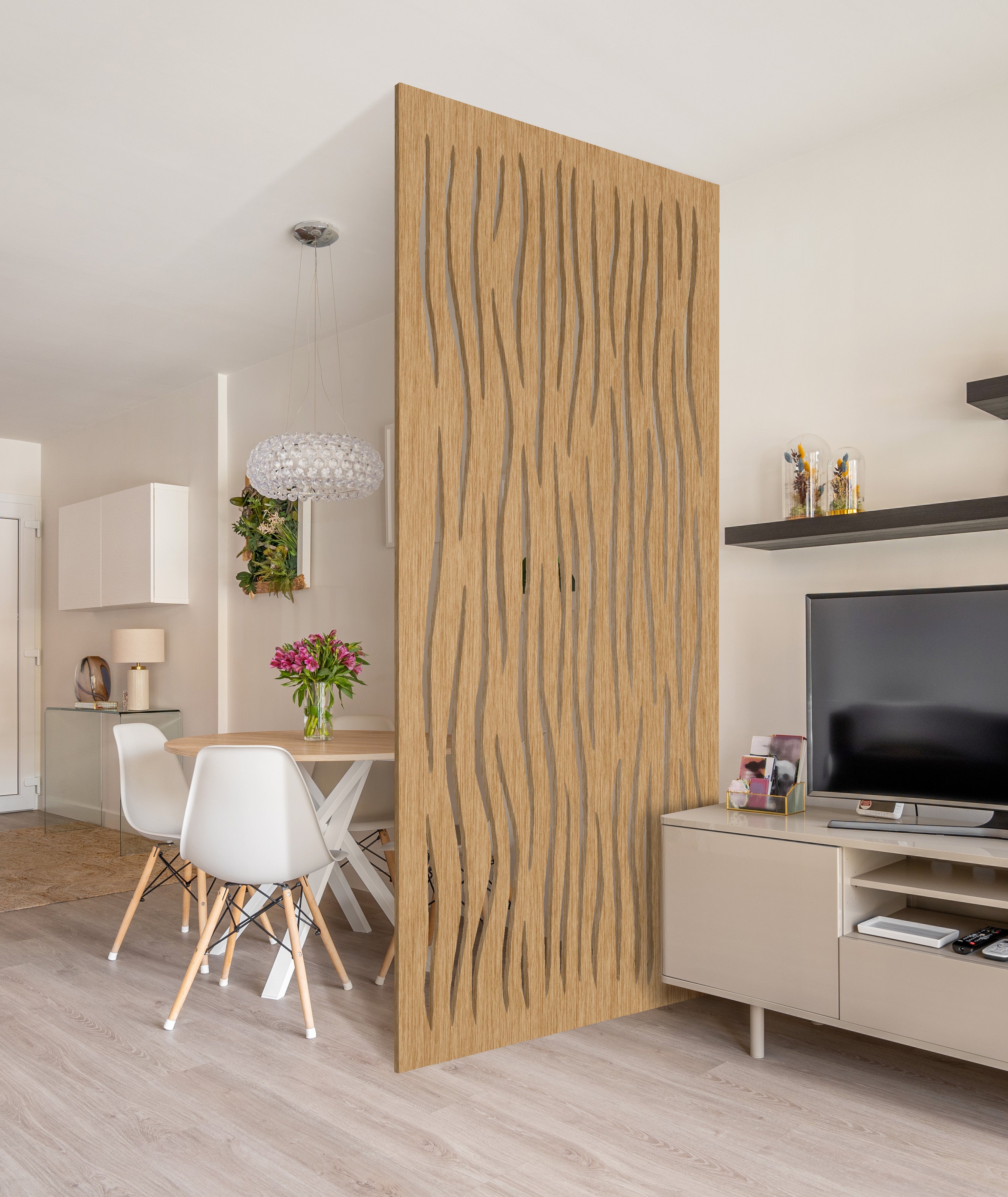 CLOISON DE SEPARATION BOIS TYPE Claustra décorative LIANES chêne L.80 x ...