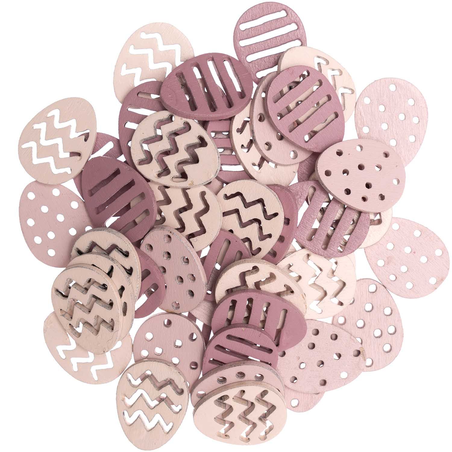 48 Confettis en bois - Oeufs Pâques - Rose - Rico Design | Leroy Merlin