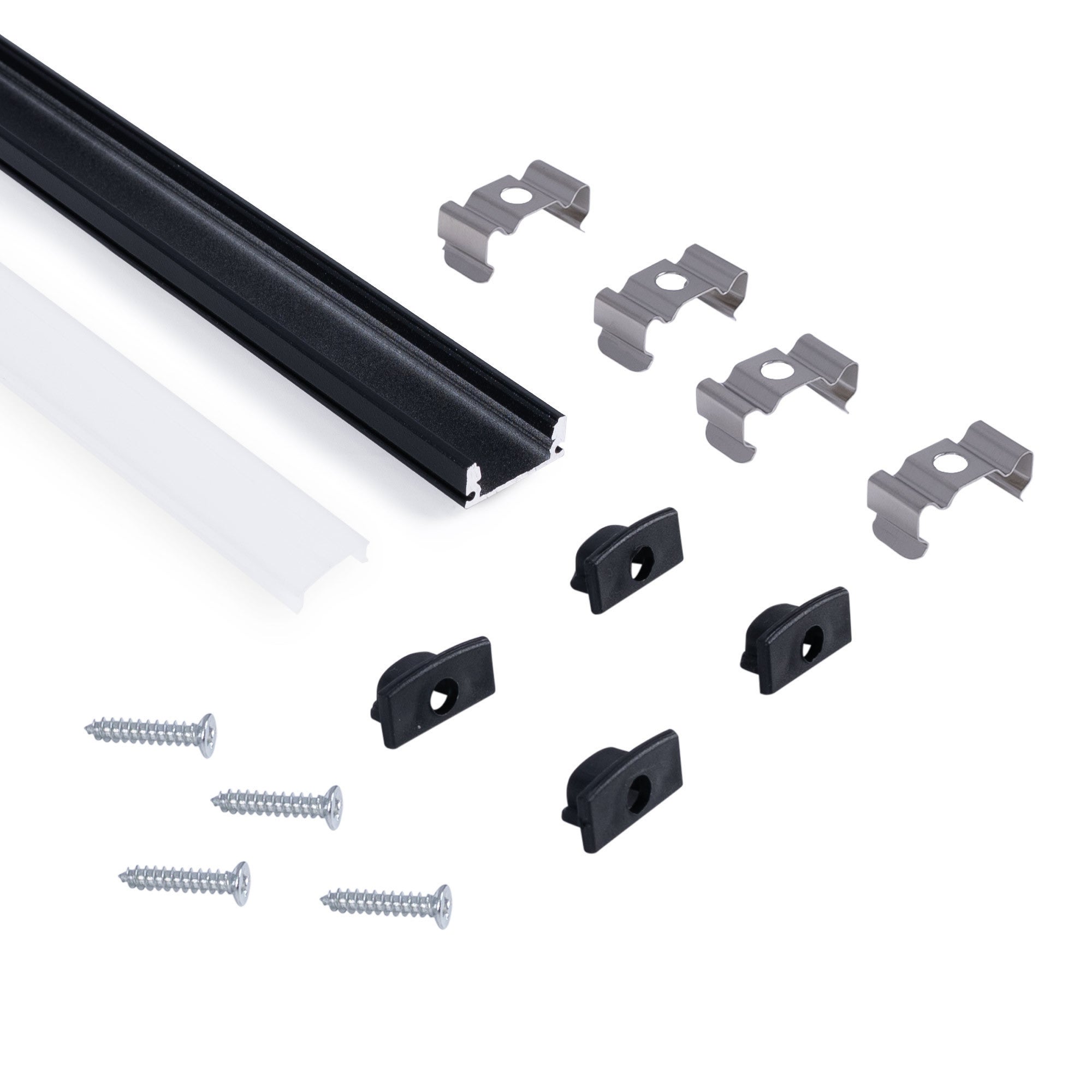 Profilé pour ruban LED - Surface - 17x8mm - Kit complet - 2 mètres ...