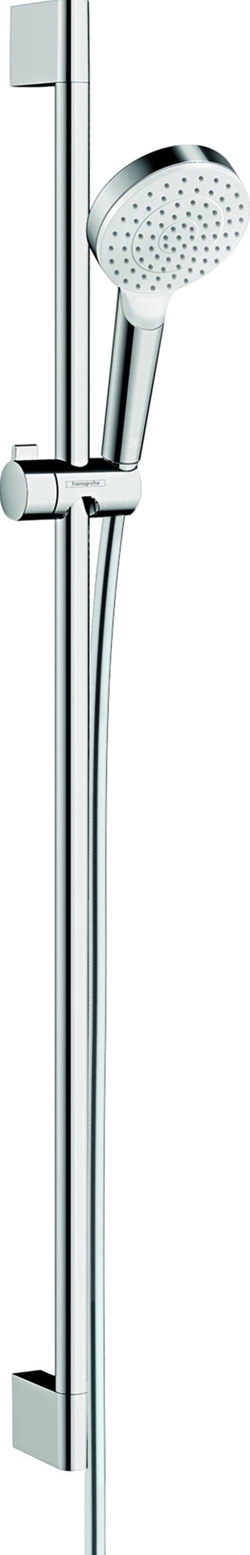 Hansgrohe Ensemble de douche Crometta 1 jet EcoSmart avec barre de douche 90 cm, blanc/chrome ...