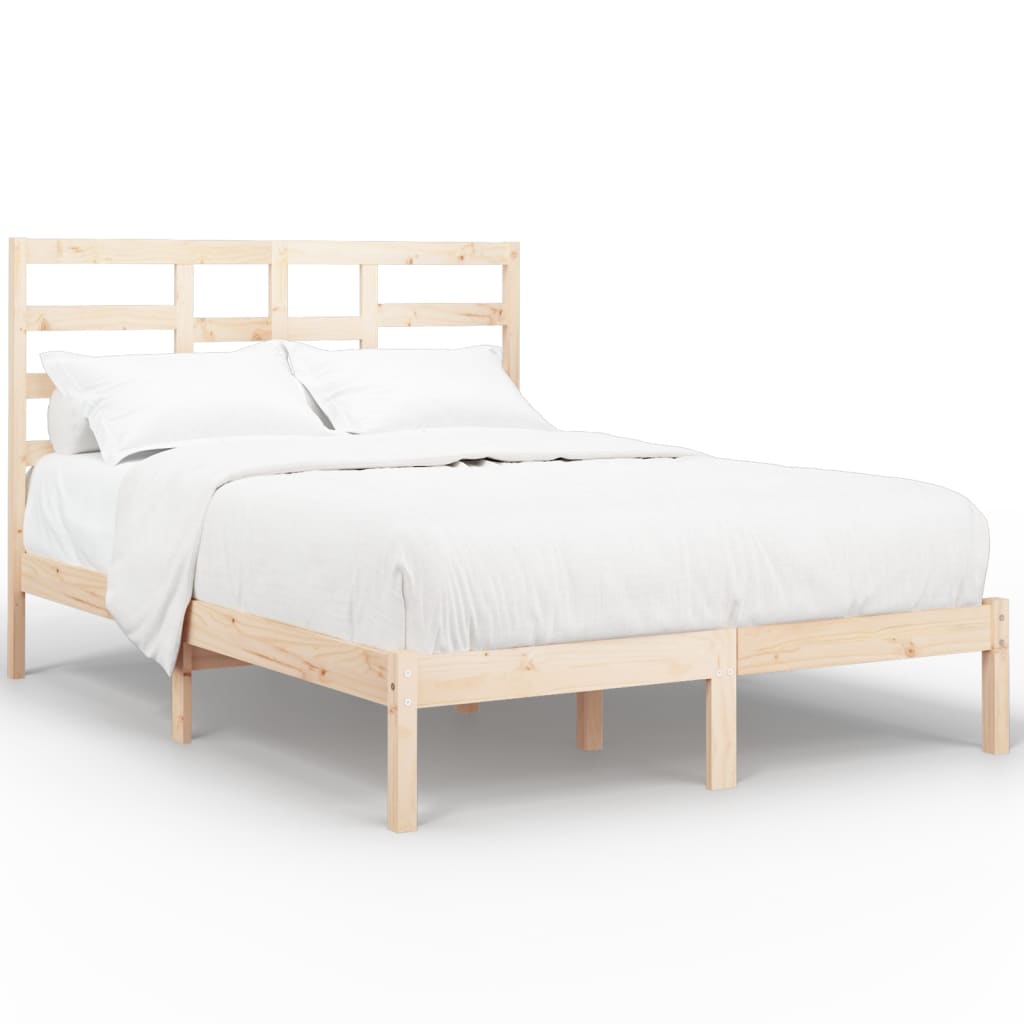 Lit double | Lit Adulte | Cadre de lit Bois de pin massif 140x190 cm ...