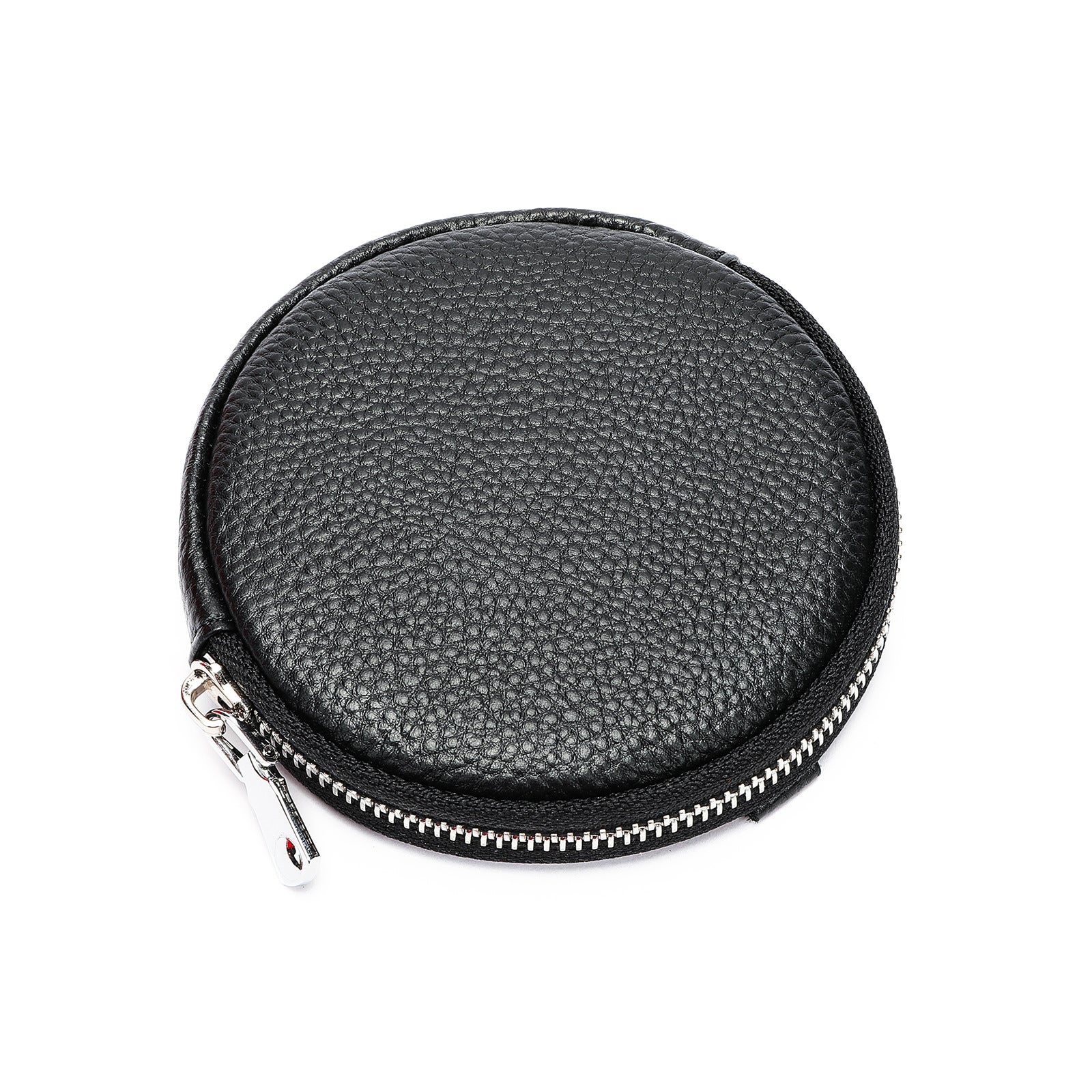 Mini porte-monnaie rond à fermeture éclair Black | Leroy Merlin