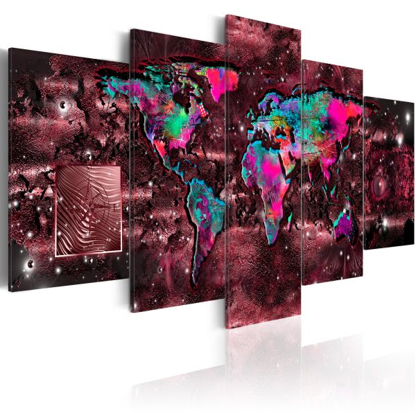 Tableau Cartes du monde Ruby Journey 100x50 cm | Leroy Merlin