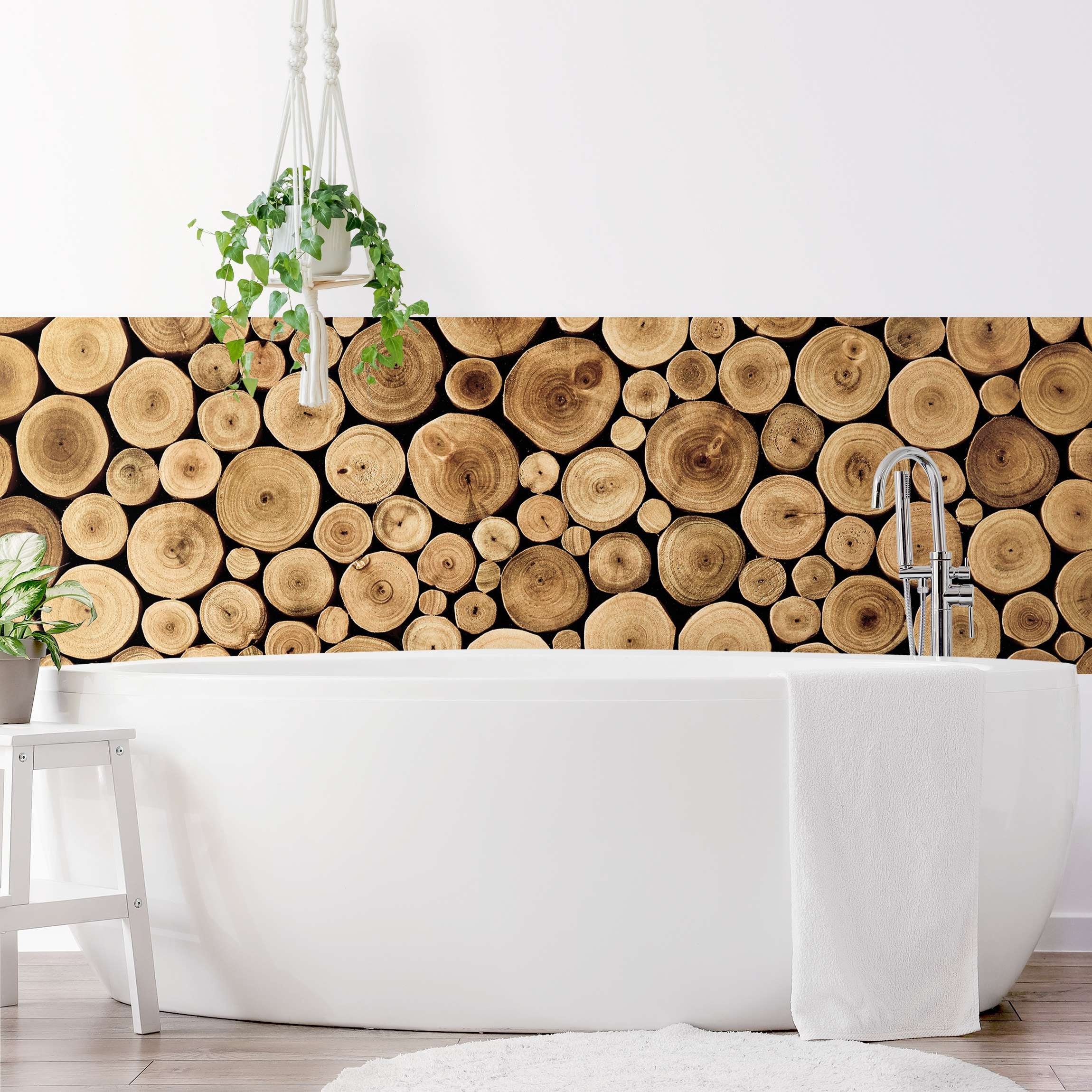 Revestimiento de pared para baño - Homey Firewood 350 x 100 cm | Leroy ...