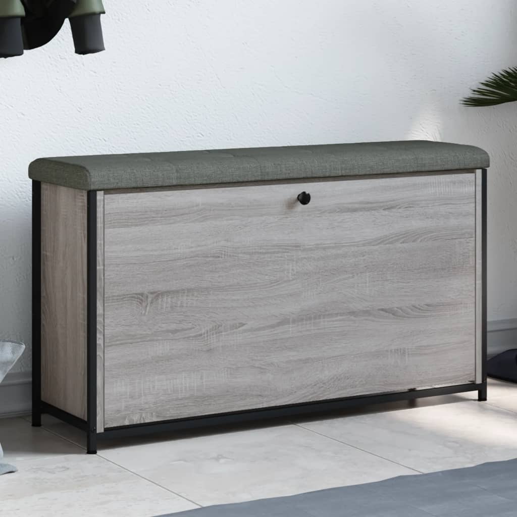 Banco zapatero con cajón abatible gris Sonoma 102x32x56 cm | Leroy Merlin