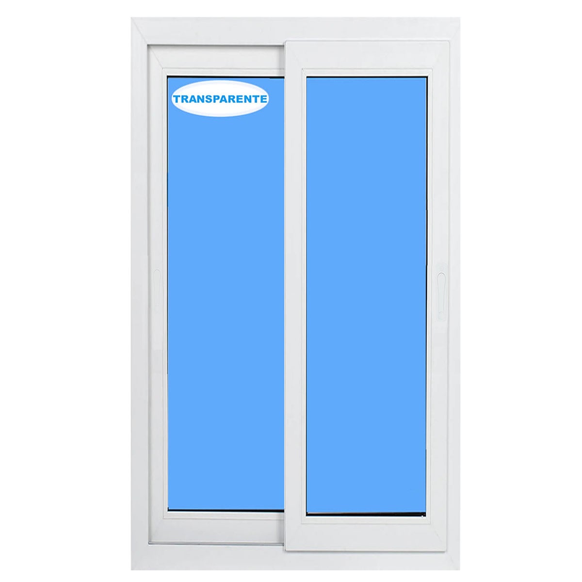 Balconera PVC 1200x2100 Blanca 2 Hojas Corredera Vidrio Transparente ...