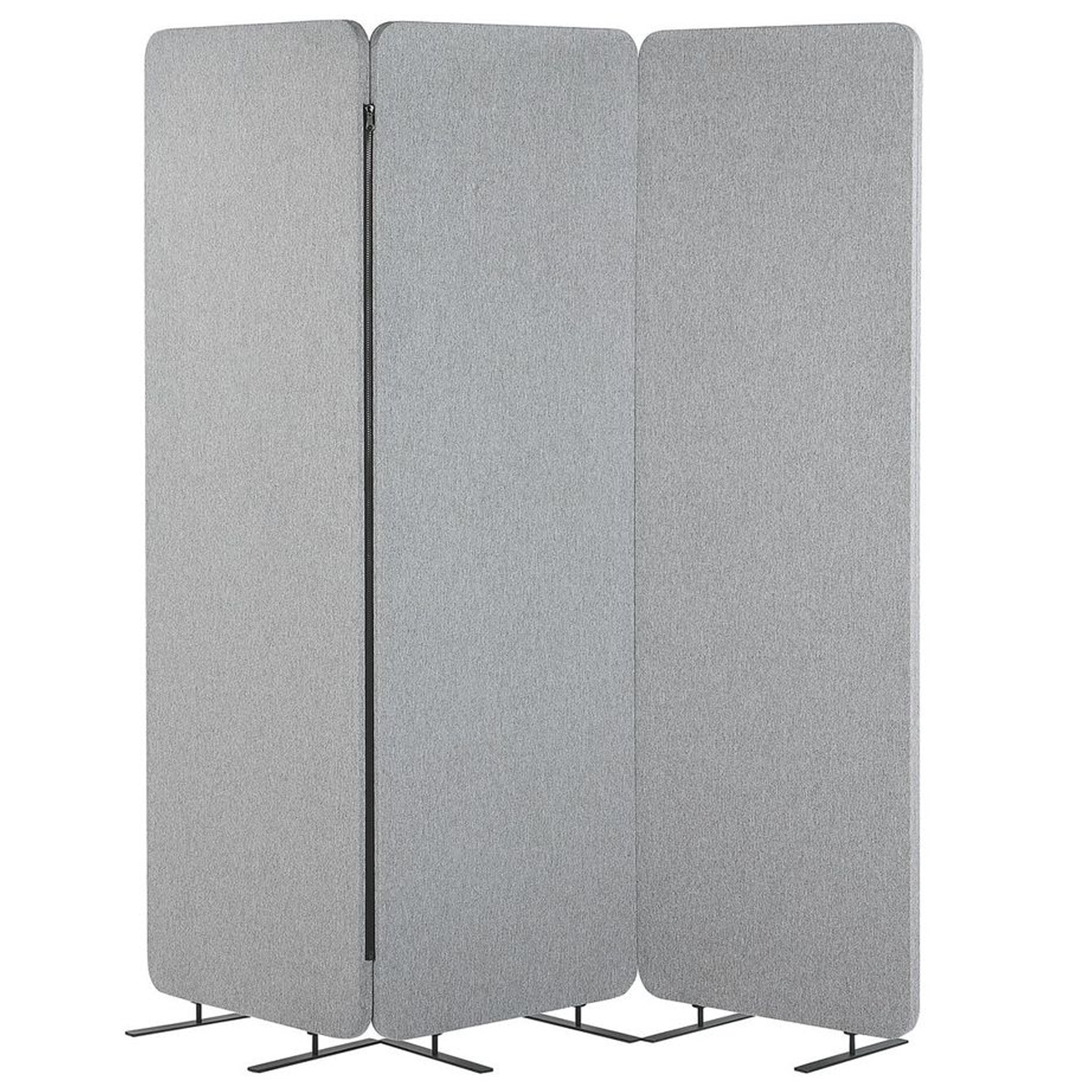 Séparation de pièce acoustique à 3 panneaux STANDI Gris clair 184 cm ...