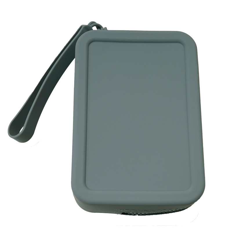 Porte-monnaie rectangulaire en silicone épais, petit sac, étui à clés ...