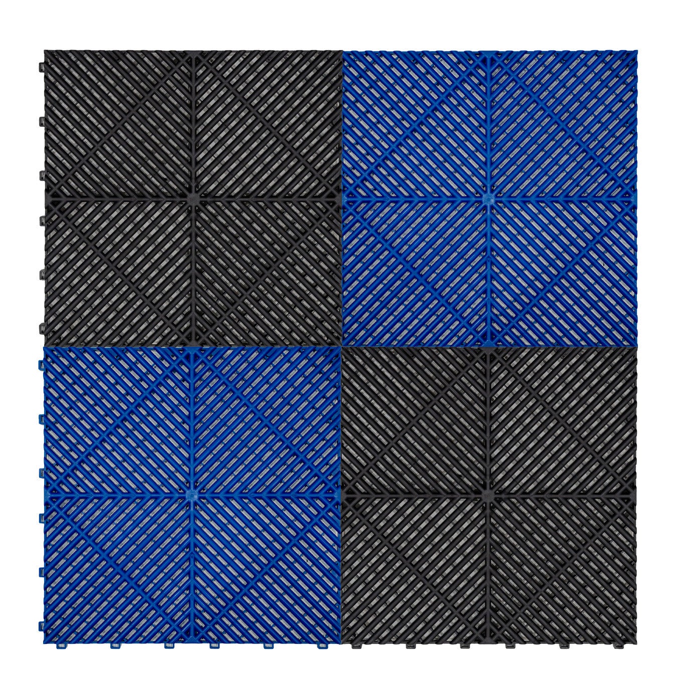 Carrelage de Sol Ventilée Modulaire Imbriqué & Bordures 120 Noir & 120 ...