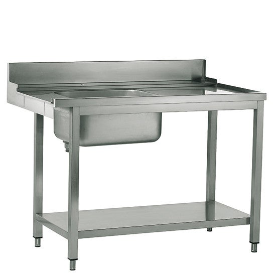 Table d'Entrée Inox Droite avec Évier à Gauche pour Lave-Vaisselle à ...