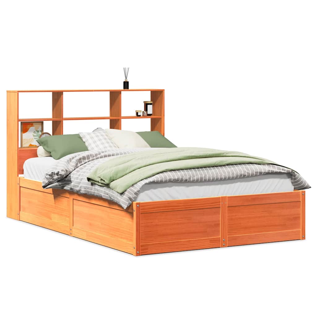 Cadre de lit sans matelas cire marron 160x200cm bois pin massif ...