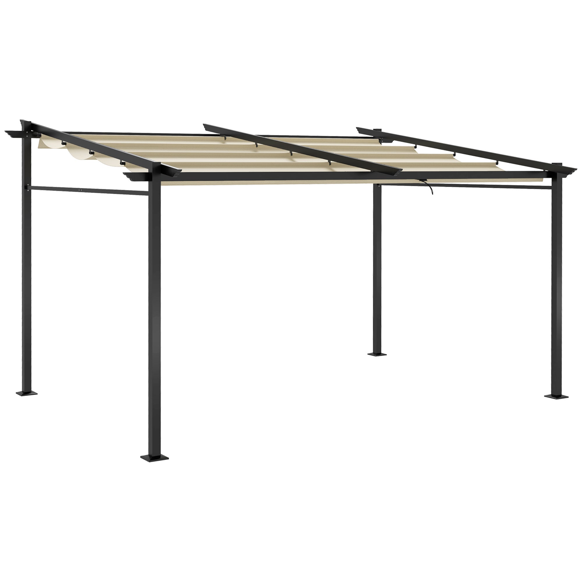 Pergola rétractable 4 x 3 m structure métal époxy anticorrosion toile ...