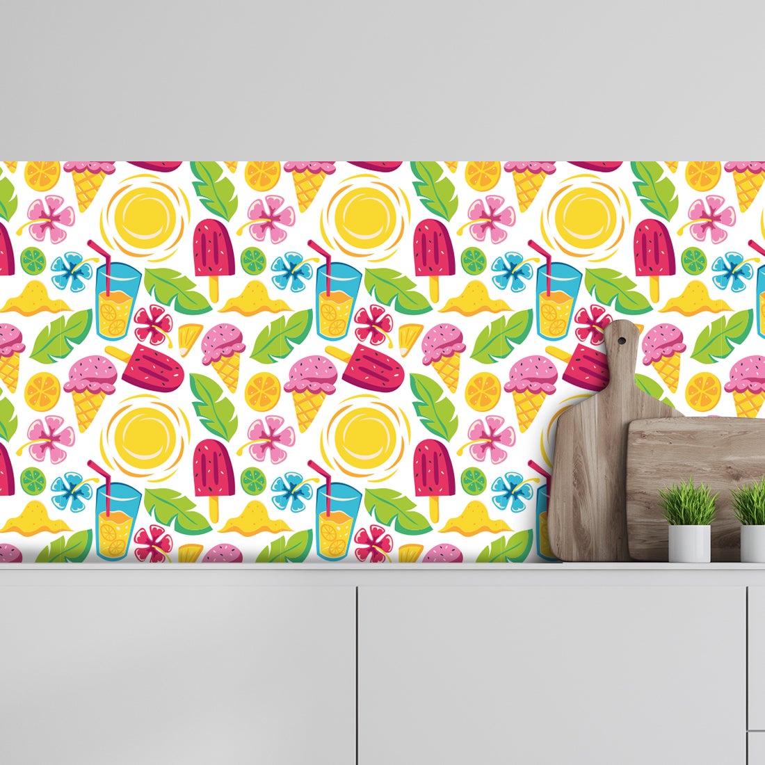 Crédence adhésive ice cream summer 60x300cm | Leroy Merlin