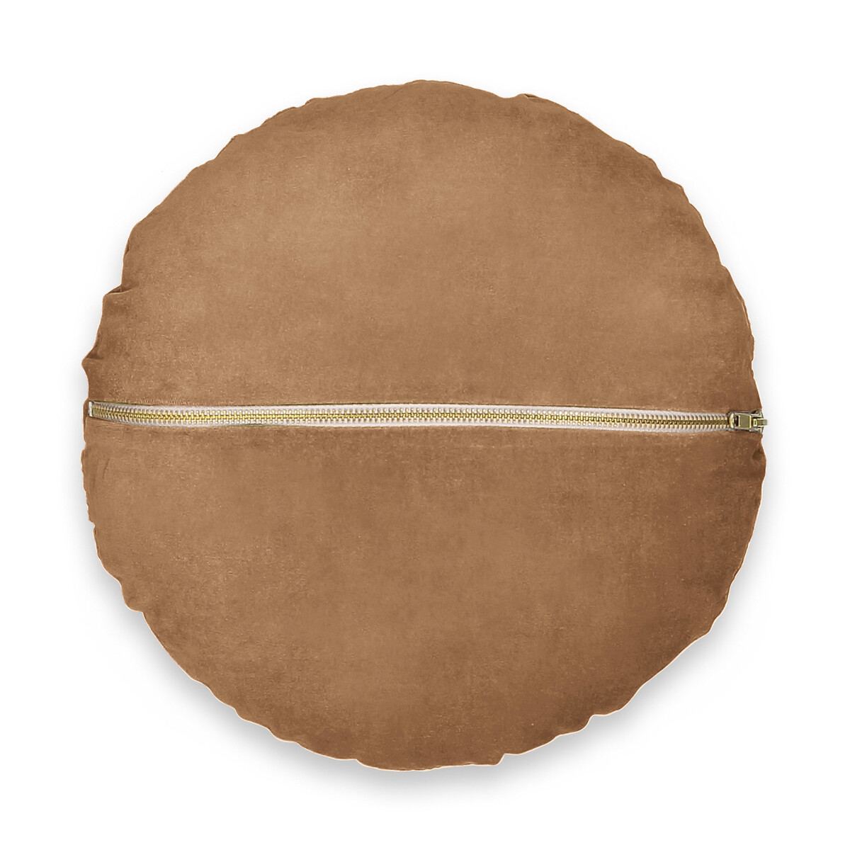 Coussin rond velours, Velvet - Tabac - diam 35 cm | Leroy Merlin