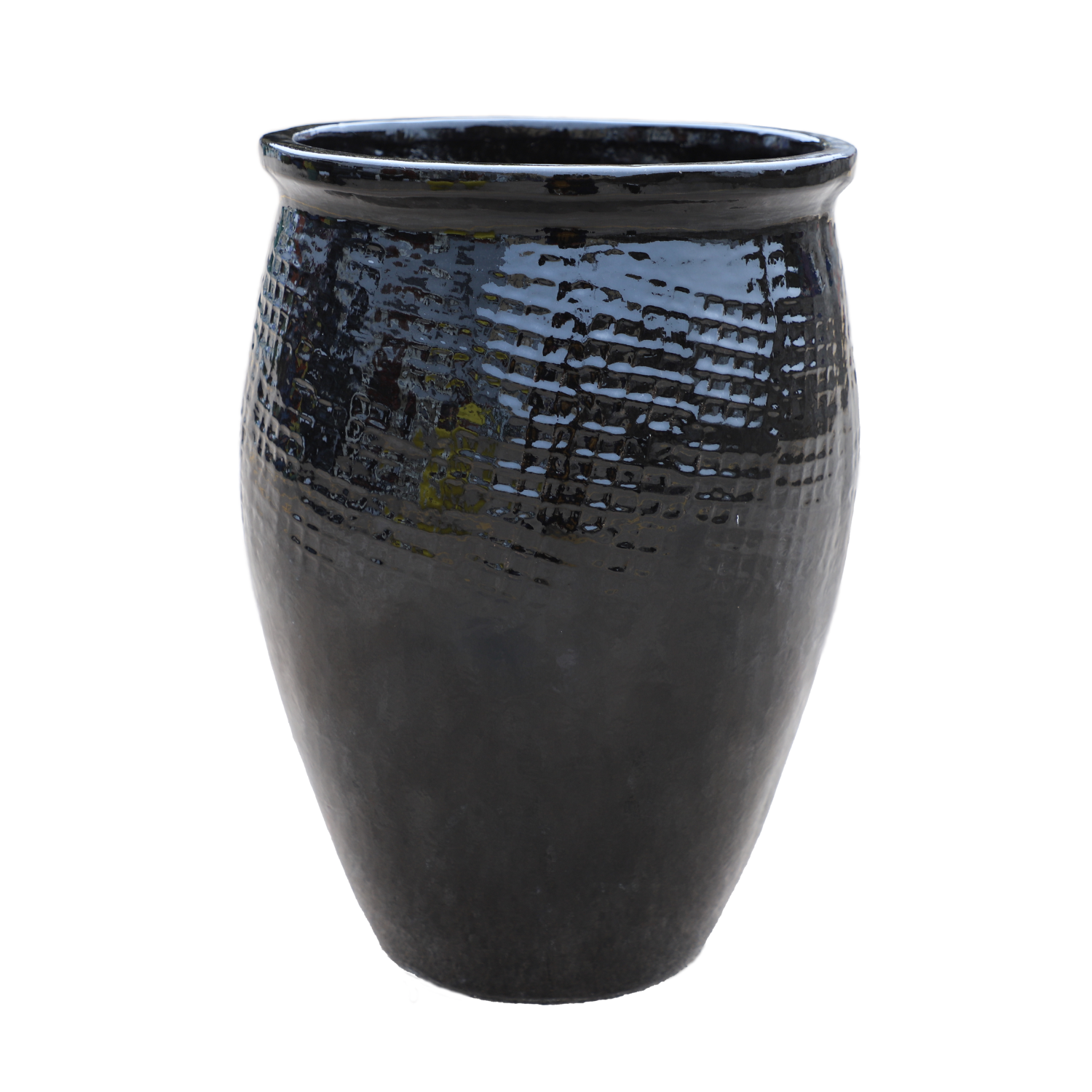 Pot grande taille d'extérieur POSEIDON 36x52cm Noir, fait main en terre ...