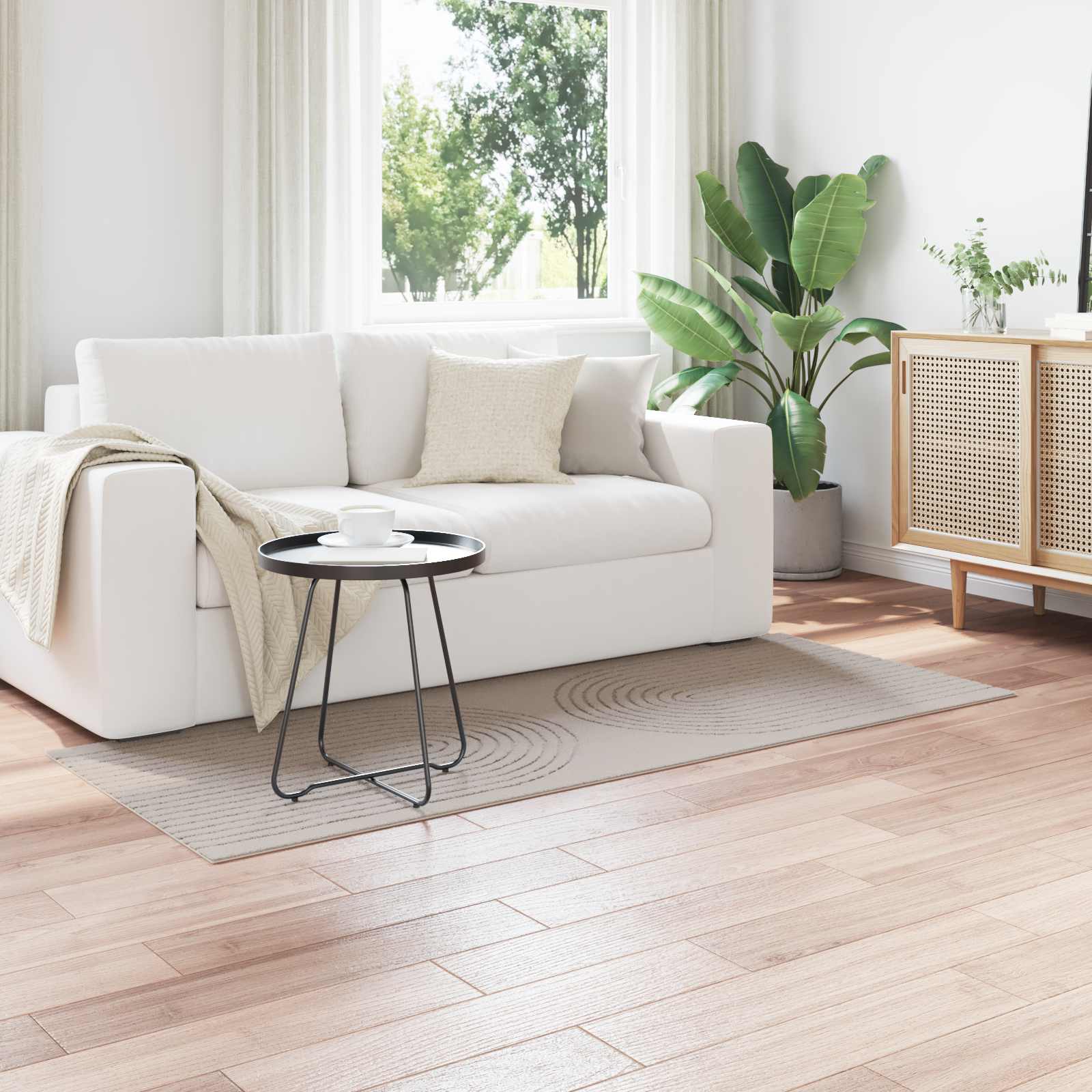 Alfombrilla de superficie color crema, 200 x 80 cm, poliéster. | Leroy ...