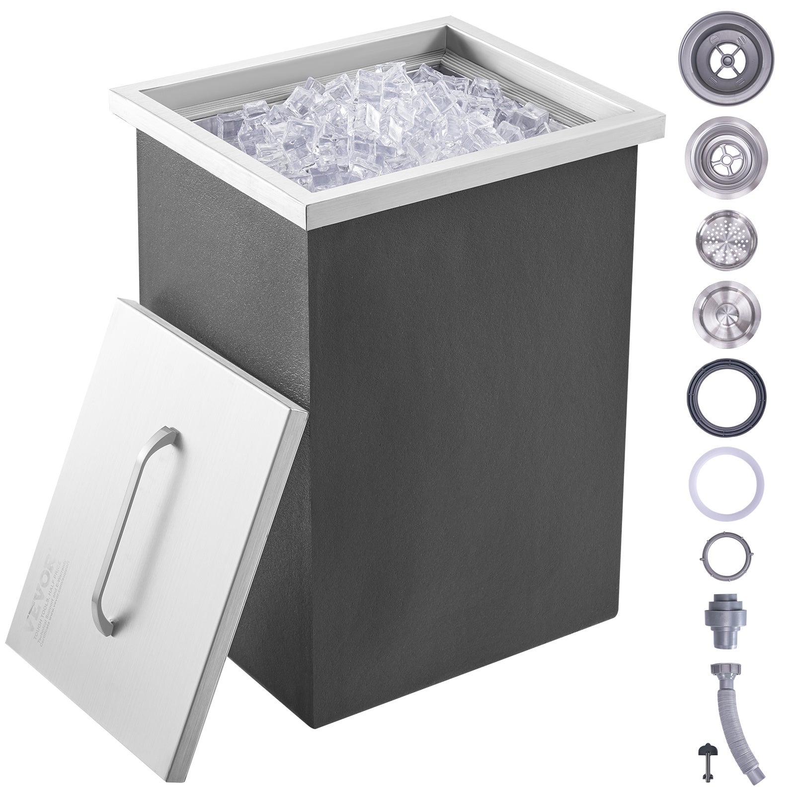 Bac à Glace Encastrable VEVOR 25,3 L 355x305x461 mm Boîte Isotherme ...
