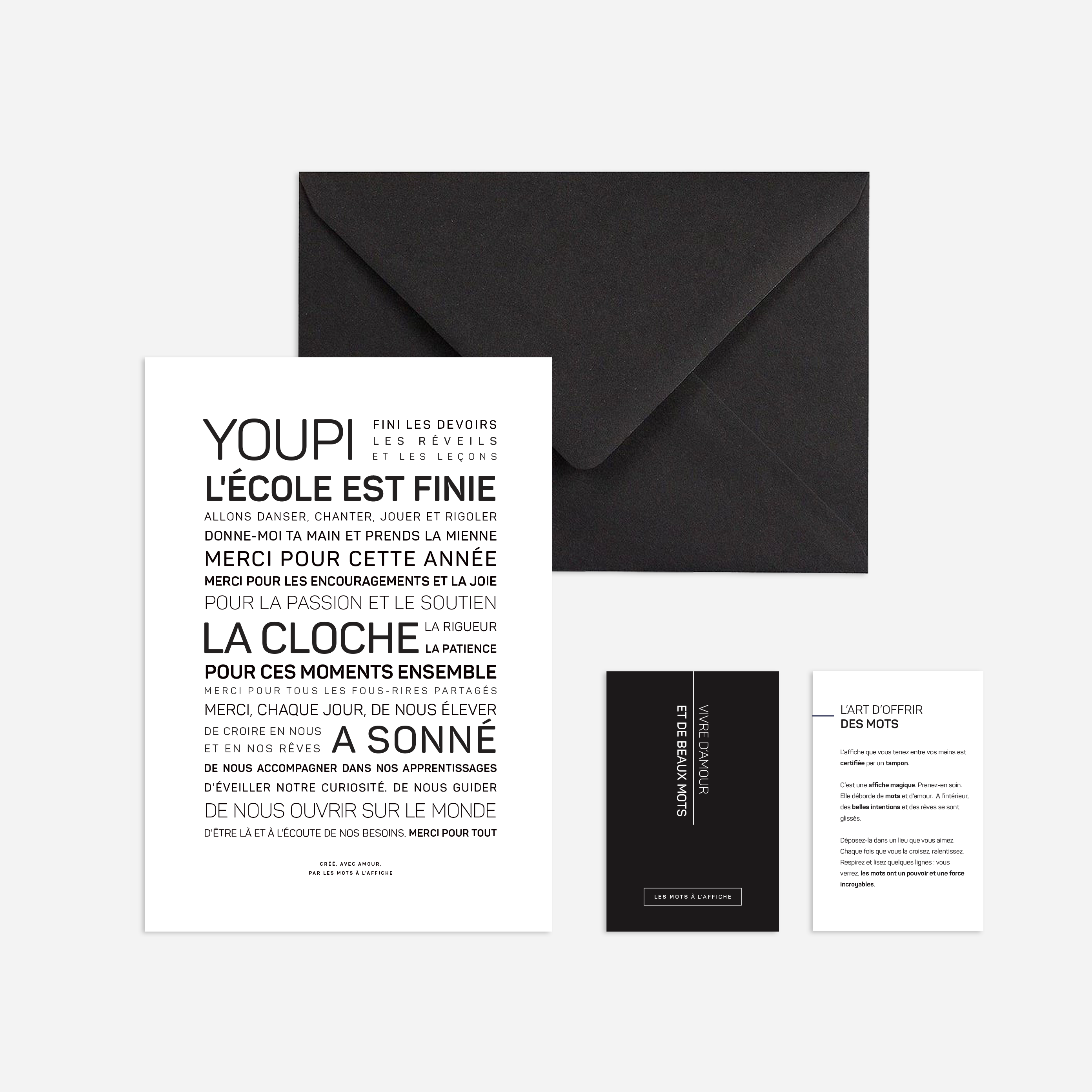 Affiche format mini "Youpi, l'école est finie" (Carte) 10.5 x 14.8 cm ...