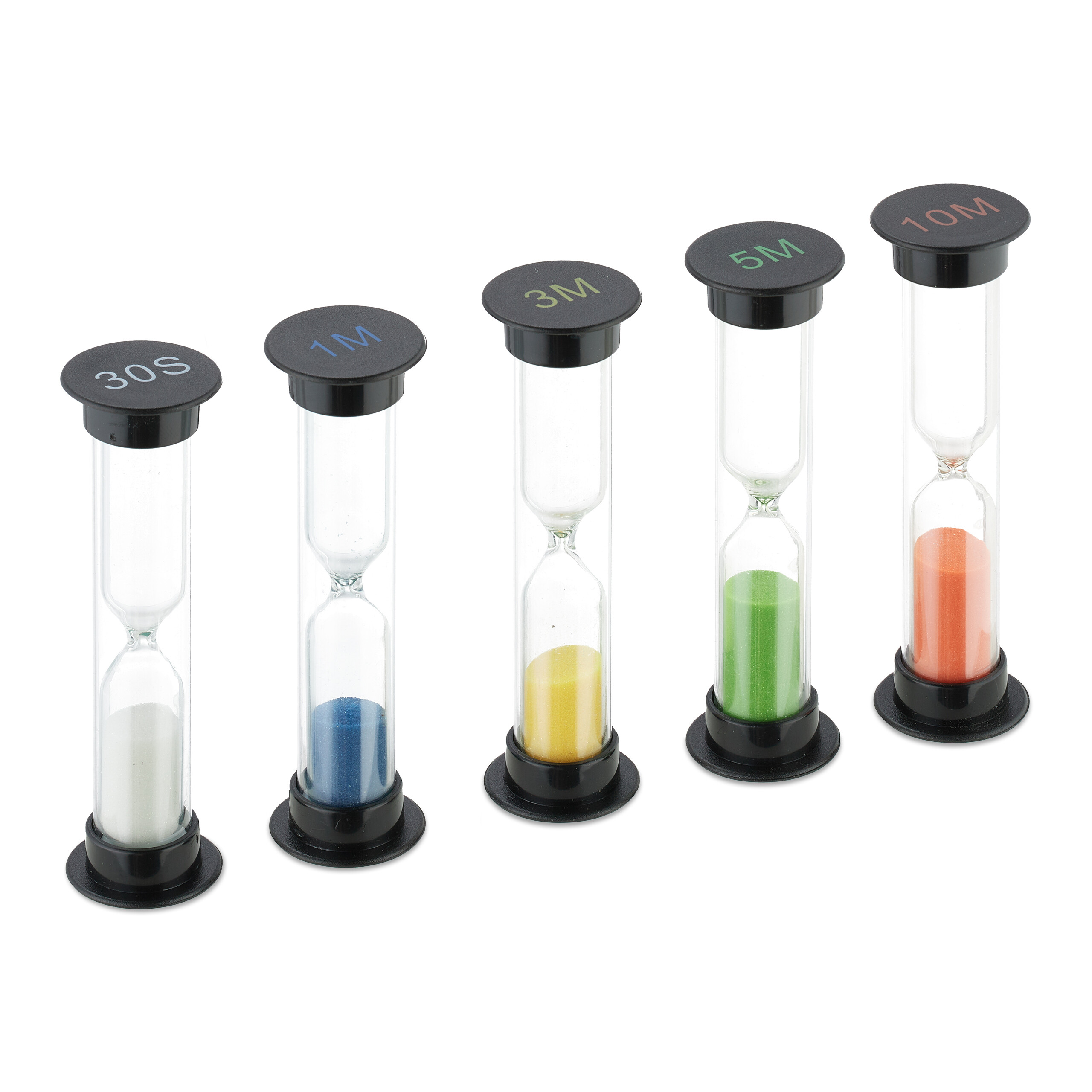 Relaxdays Clessidra per Bambini, Set da 5, Timer Sabbia per Cucina, 30 ...