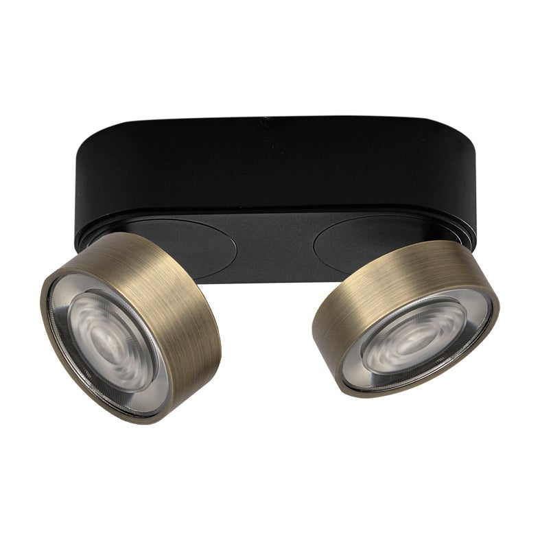 Aplique LED de pared/techo de la serie HOLE, 13 W, 3000 K, CRI90, negro ...