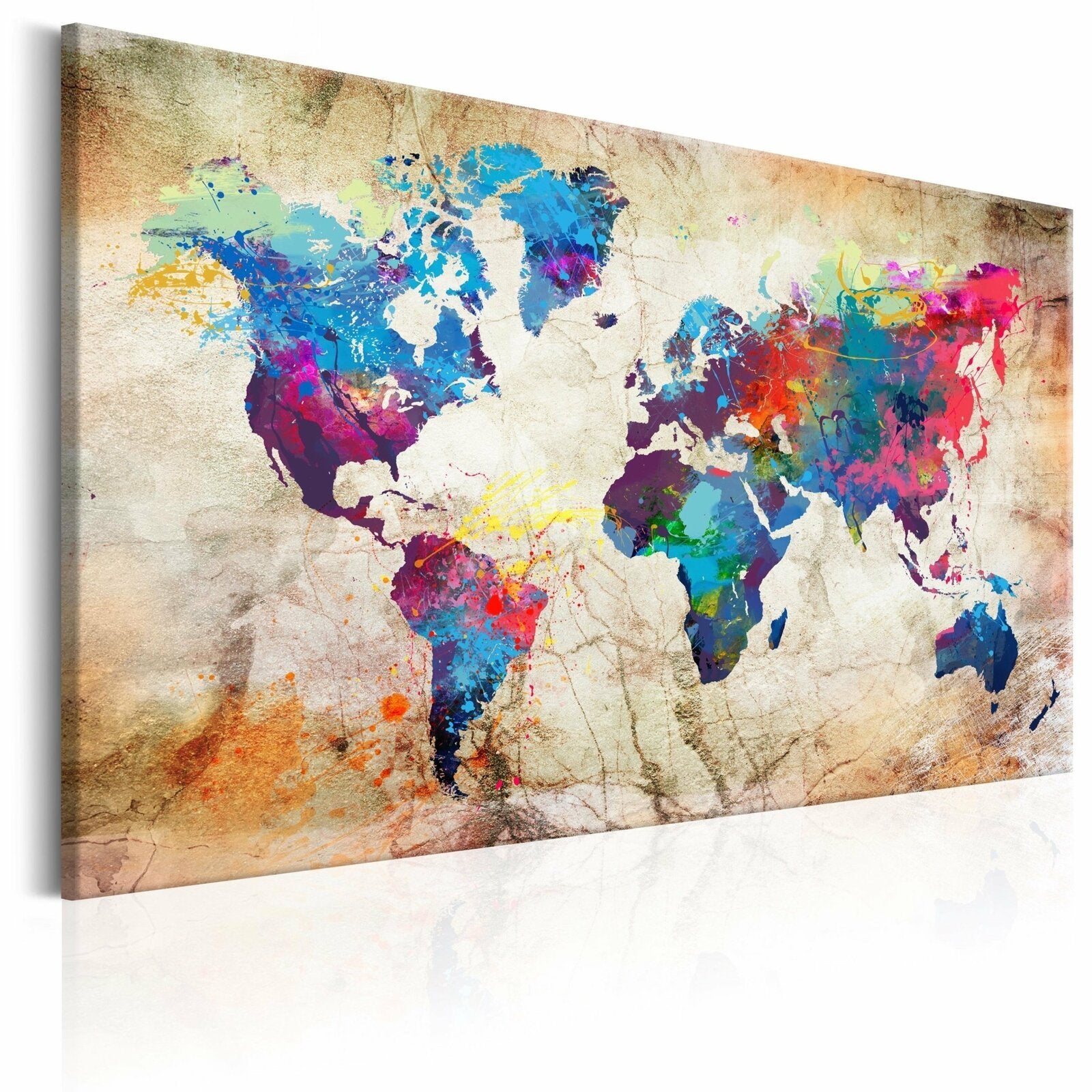 Tableau carte du monde style urbain - 90 x 60 cm | Leroy Merlin