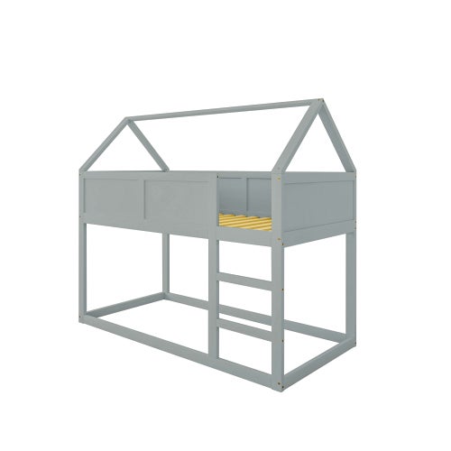 Lit superposé pour enfants, lit simple bas 90x200 cm, lit loft avec ...