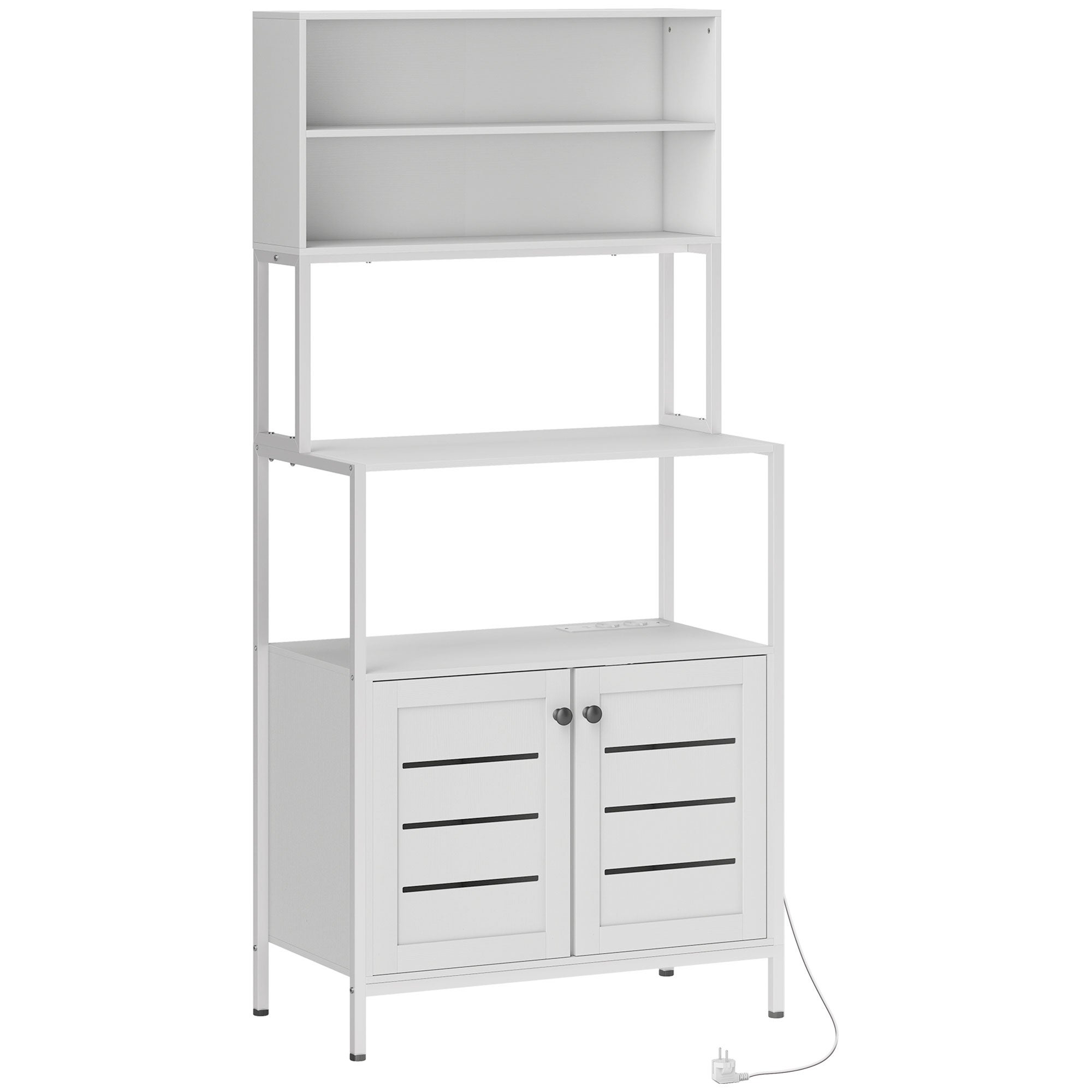 Meuble cuisine avec multiprise - meuble micro-onde - acier métal blanc ...