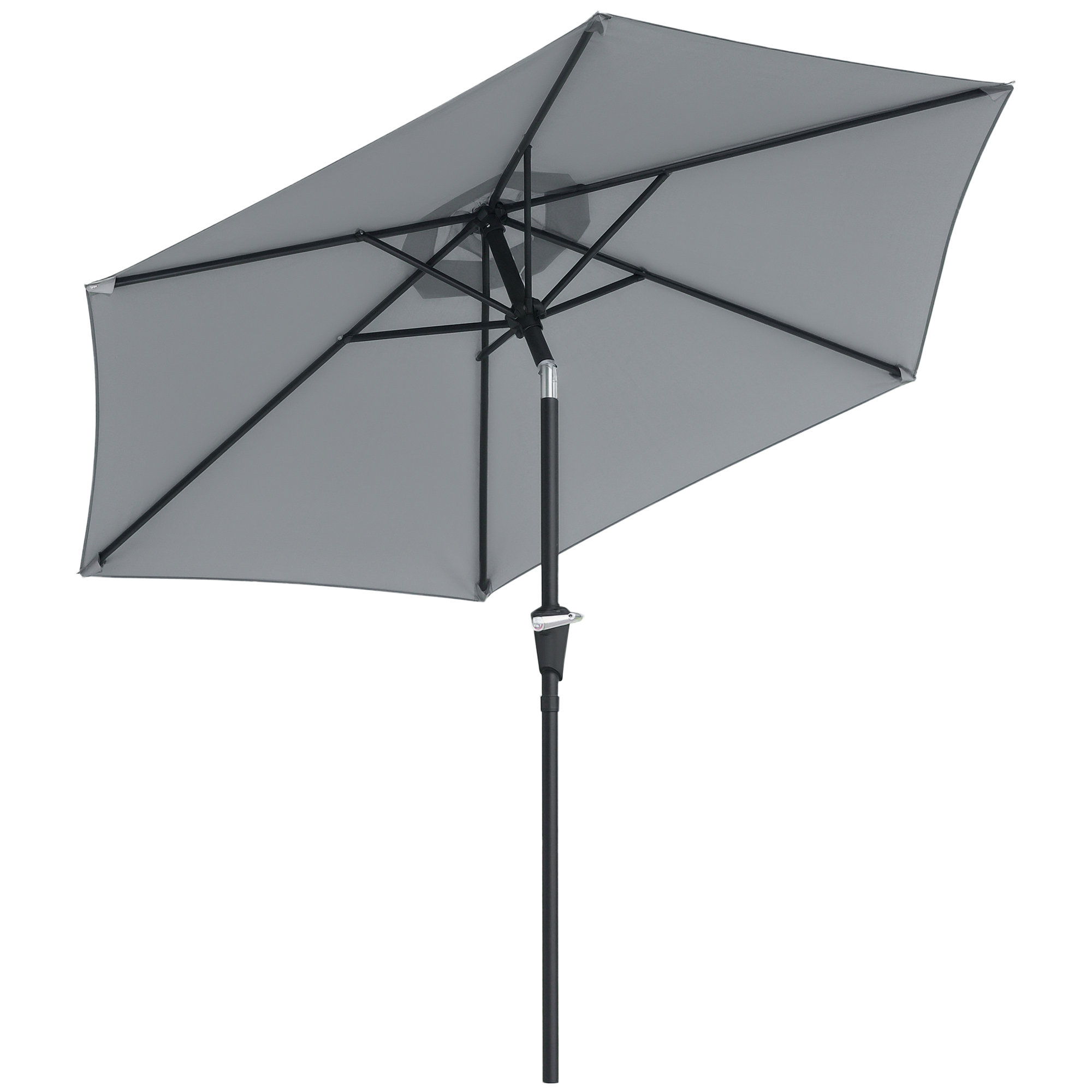Parasol de jardin inclinable 2,3 x 2 m avec ouverture à manivelle et 6 ...