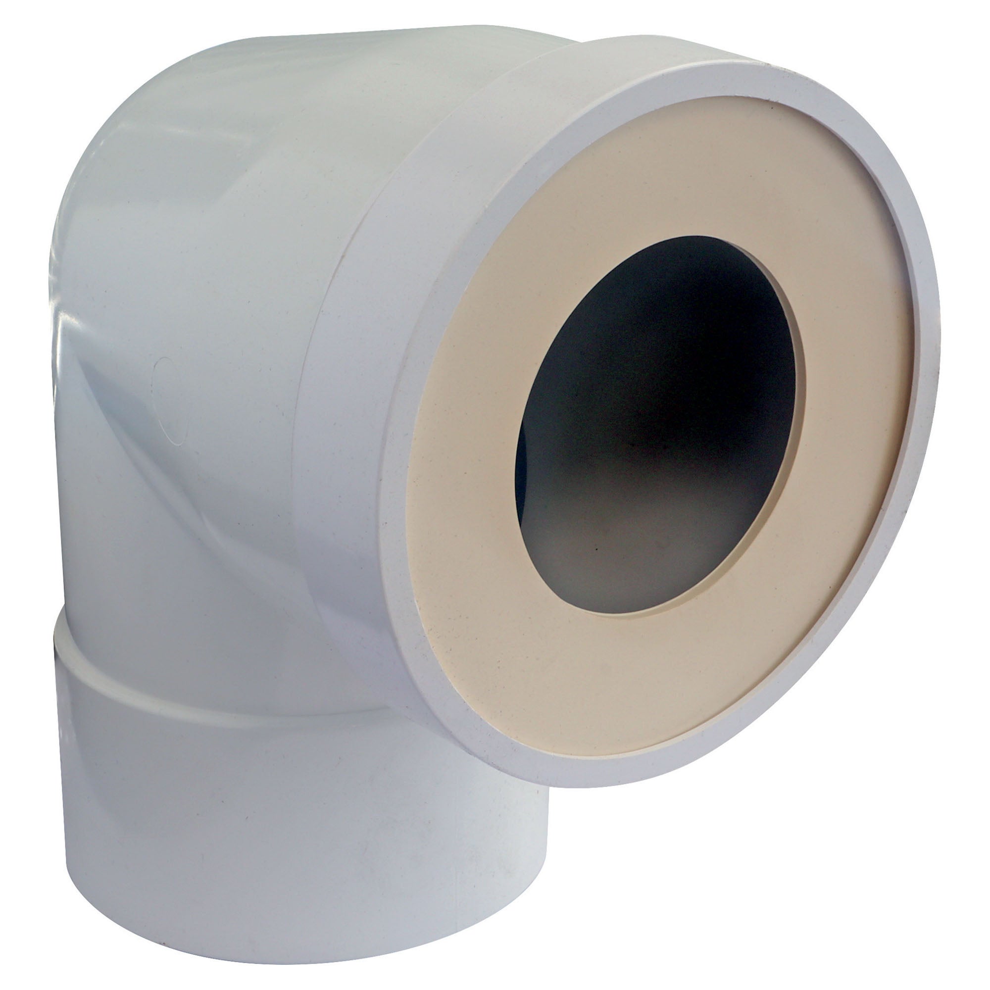 Pipe courte coudée plastique blanc D100m avec joint à lèvre néoprène ...