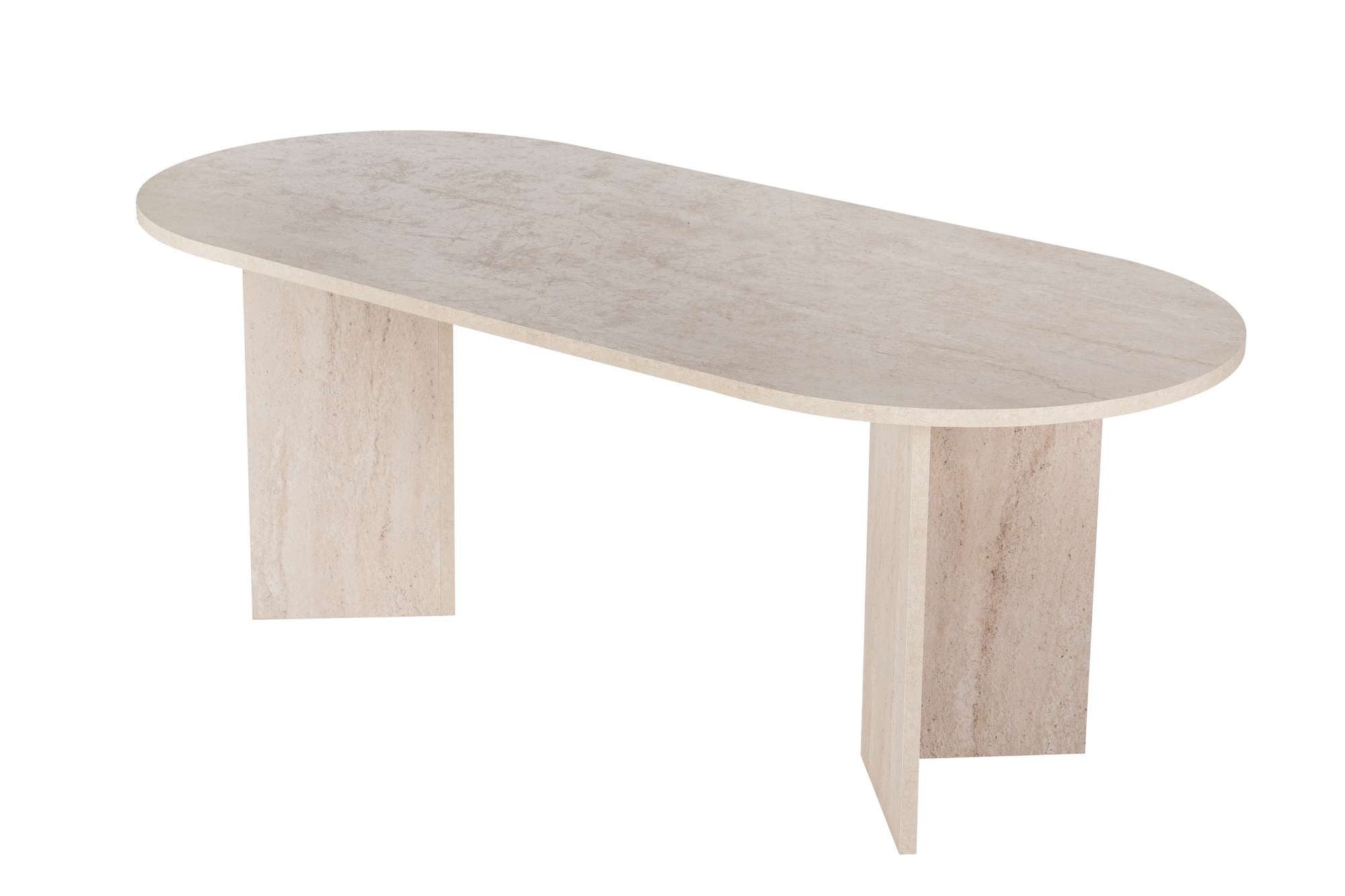 Mesa de comedor de madera "Sabella" 200 x 90 x 75 cm - Travertino ...