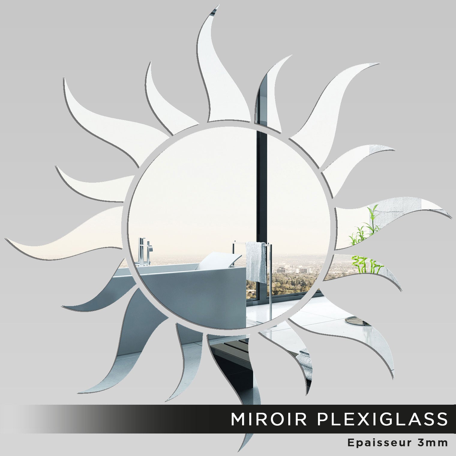 Miroir Plexiglass - Soleil 3617689976181 - 60x60 cm | Leroy Merlin
