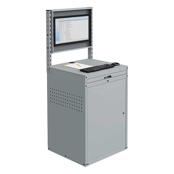 Armoire informatique fixe - Bleu industriel - Box écran 24 pouces ...