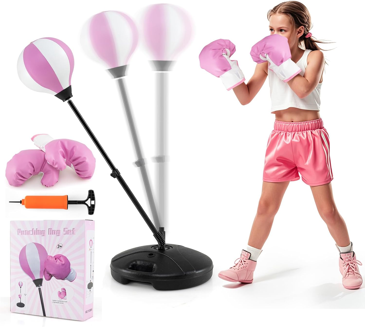 Sac de Frappe Enfants sur Pied, Hauteur Adjustable, Socle Stable pour ...