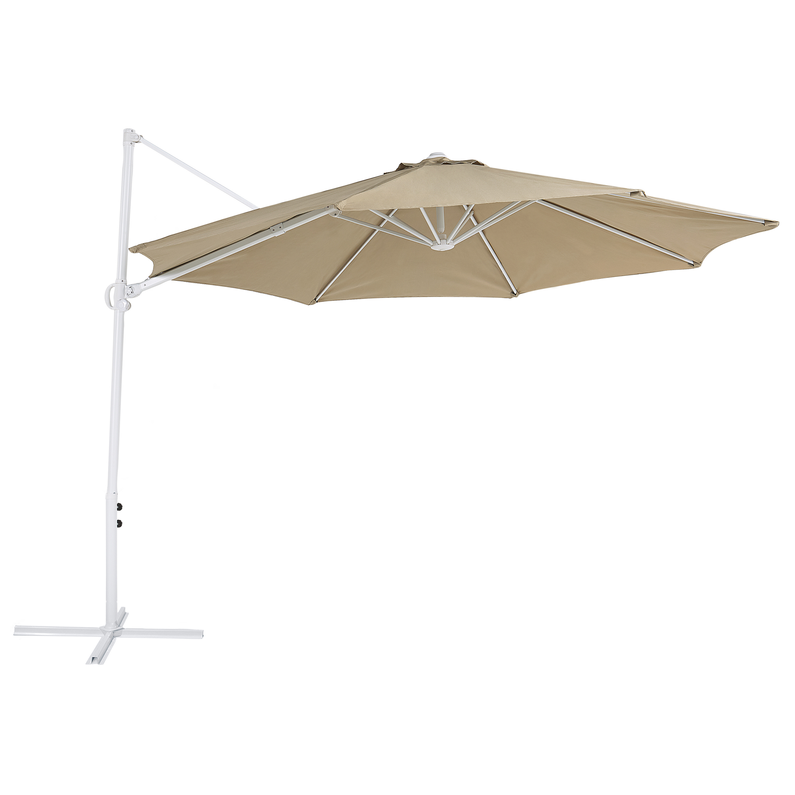 Ombrellone da giardino tortora e bianco ⌀ 295 cm SAVONA II | Leroy Merlin