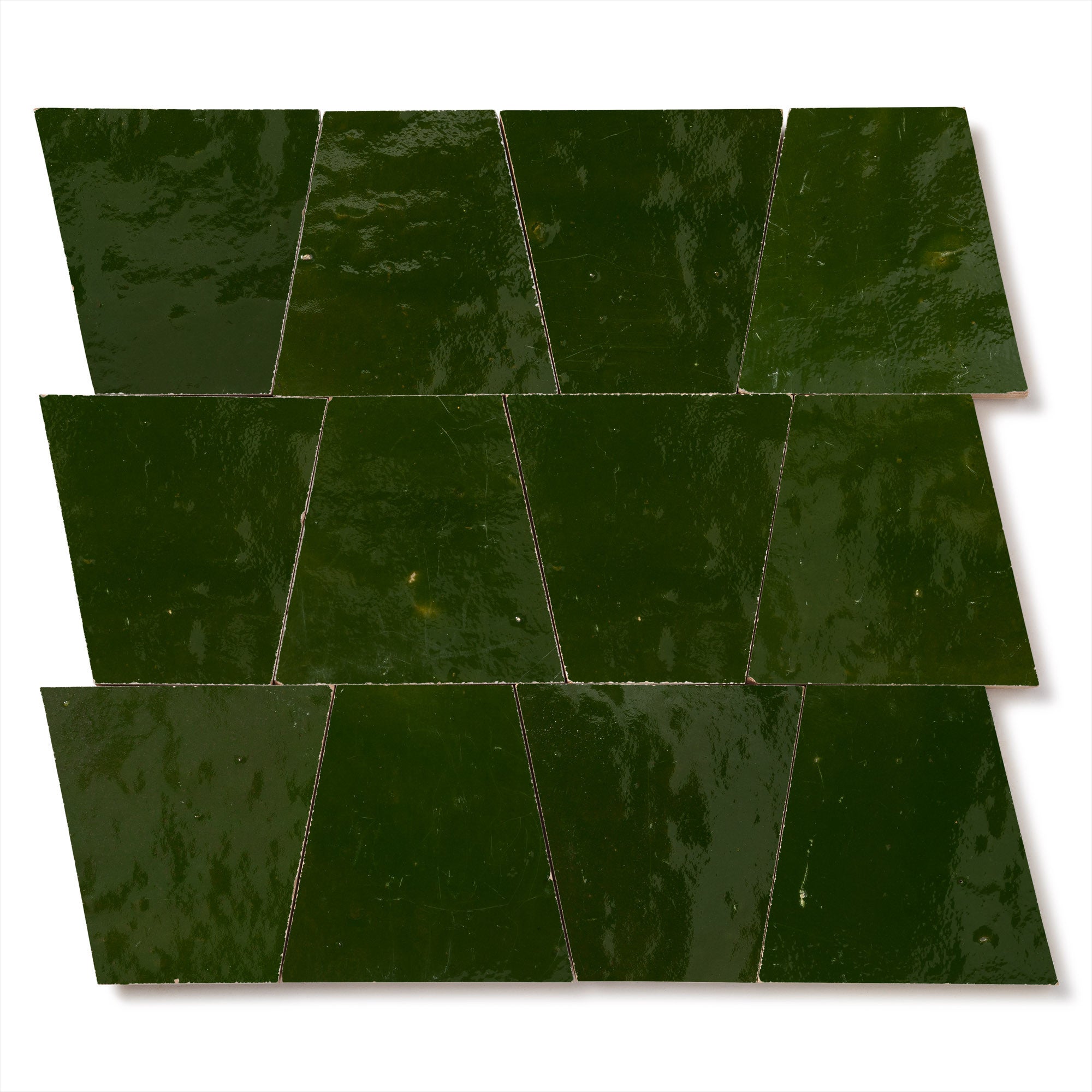 Zellige Marocain Artisanal Véritable - Vert Impérial Trapèze 10x10x7 cm ...